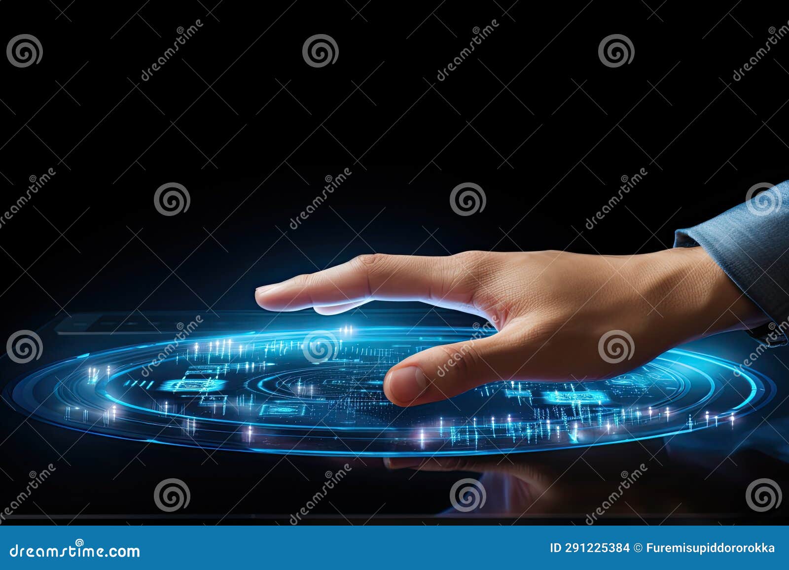 Hand Touching Touch Screen of High Tech Device Stock Illustration ...
