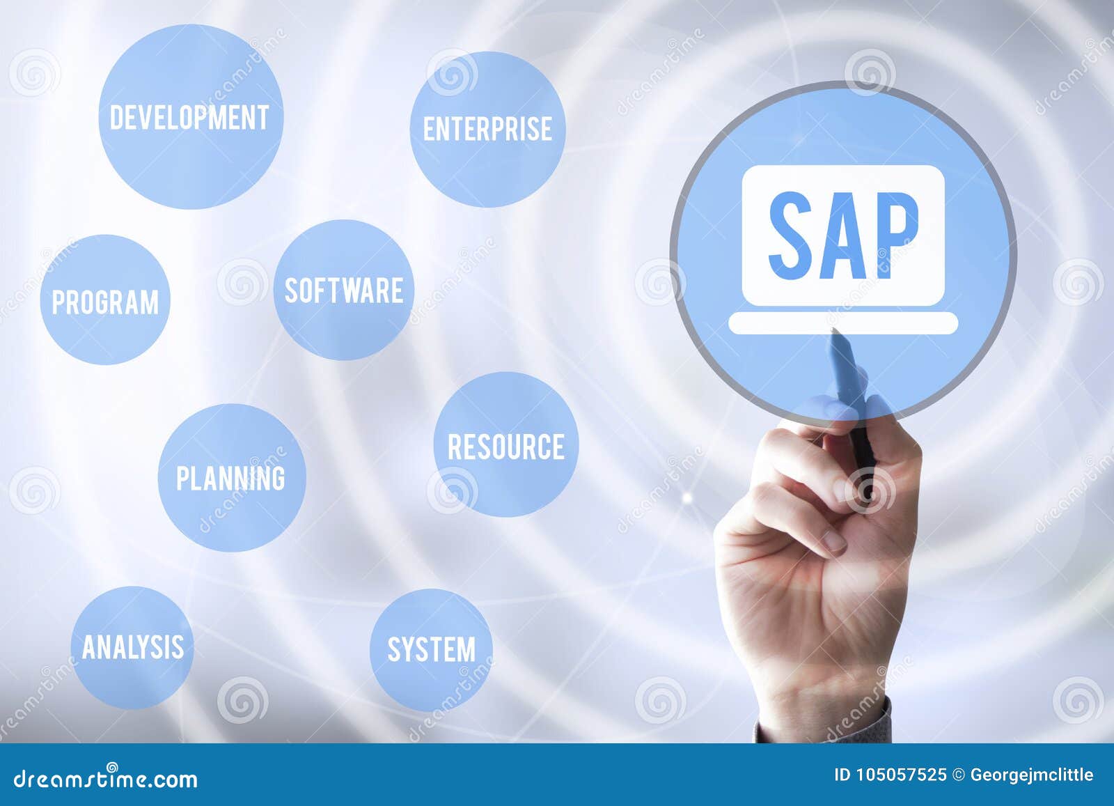 Connections pen touch SAP stock image. Image of center - 105057525