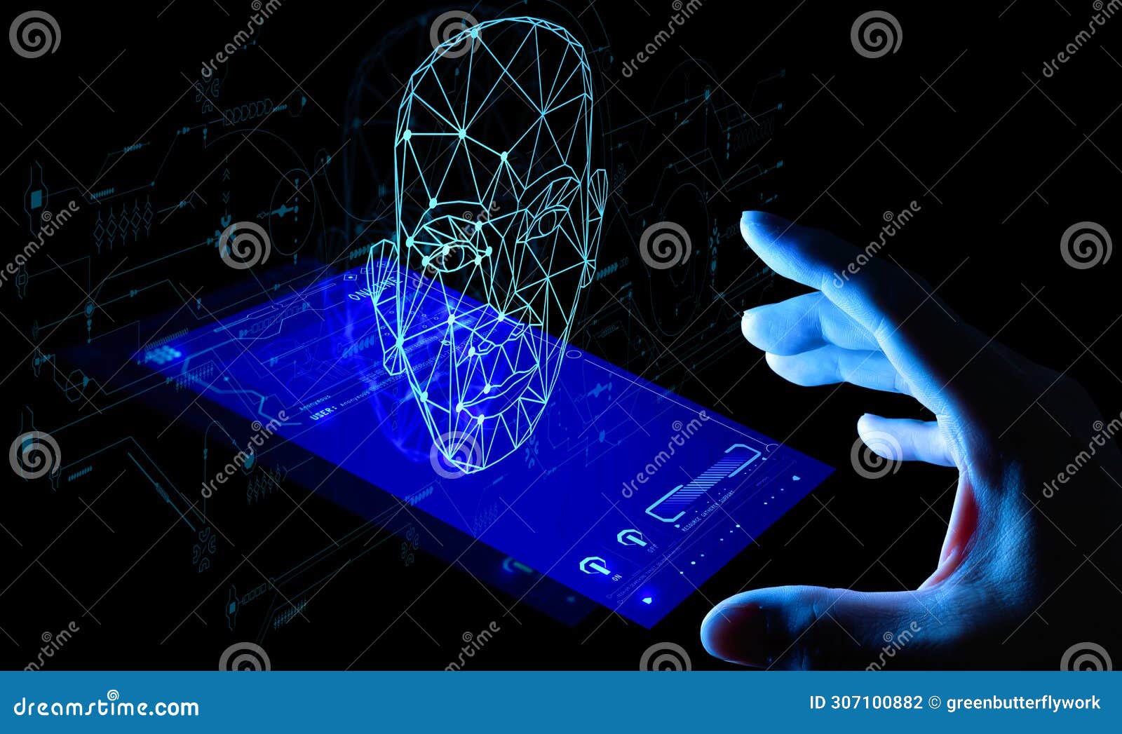 Hand Touching UI of Smartphone for Unlocking with Face Identification ...