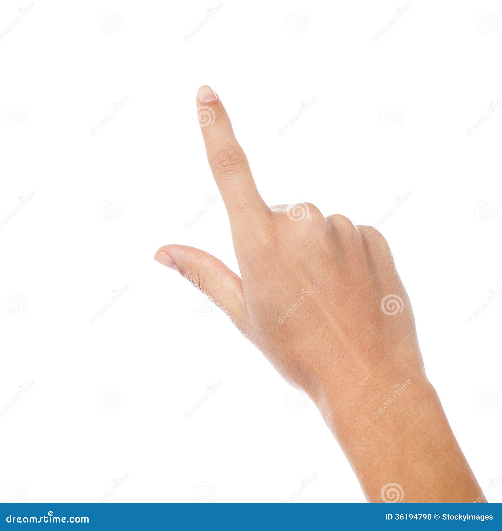 Hand Touching on Virtual Screen Stock Photo - Image of isolated ...