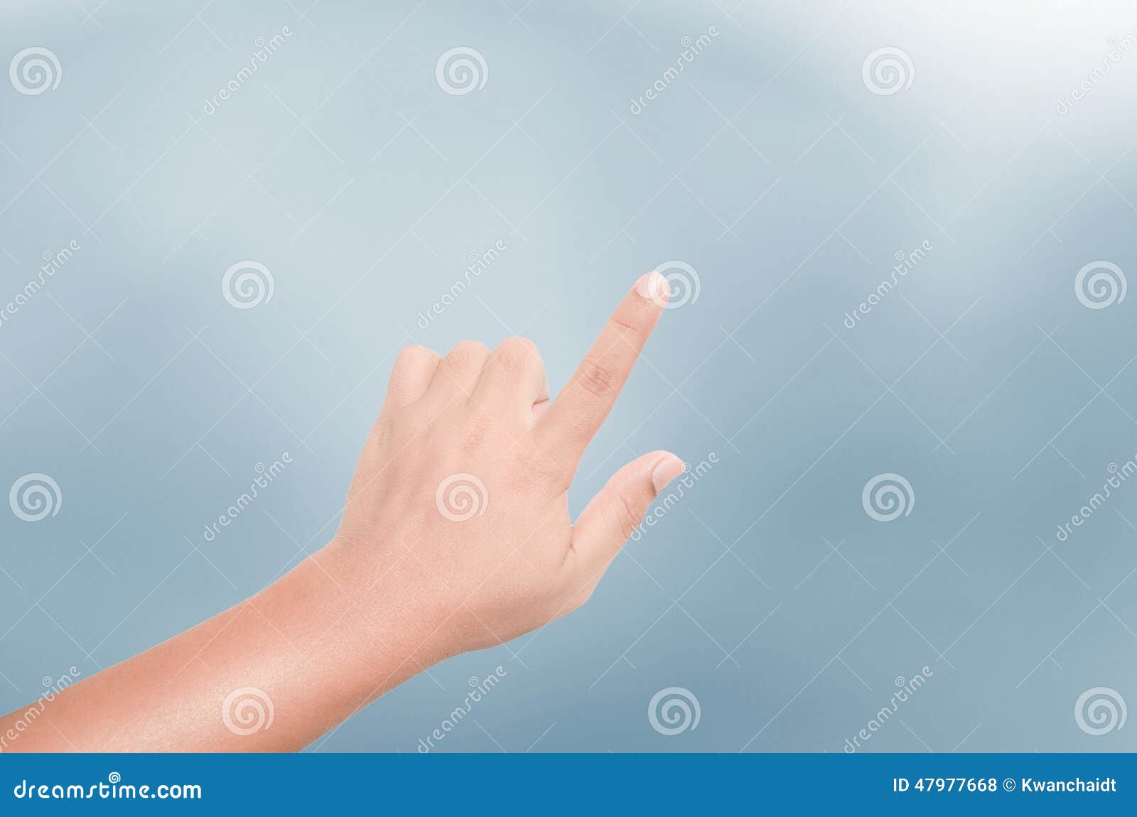 Hand Touching Virtual Screen. Isolated On White Stock Photo - Image of ...
