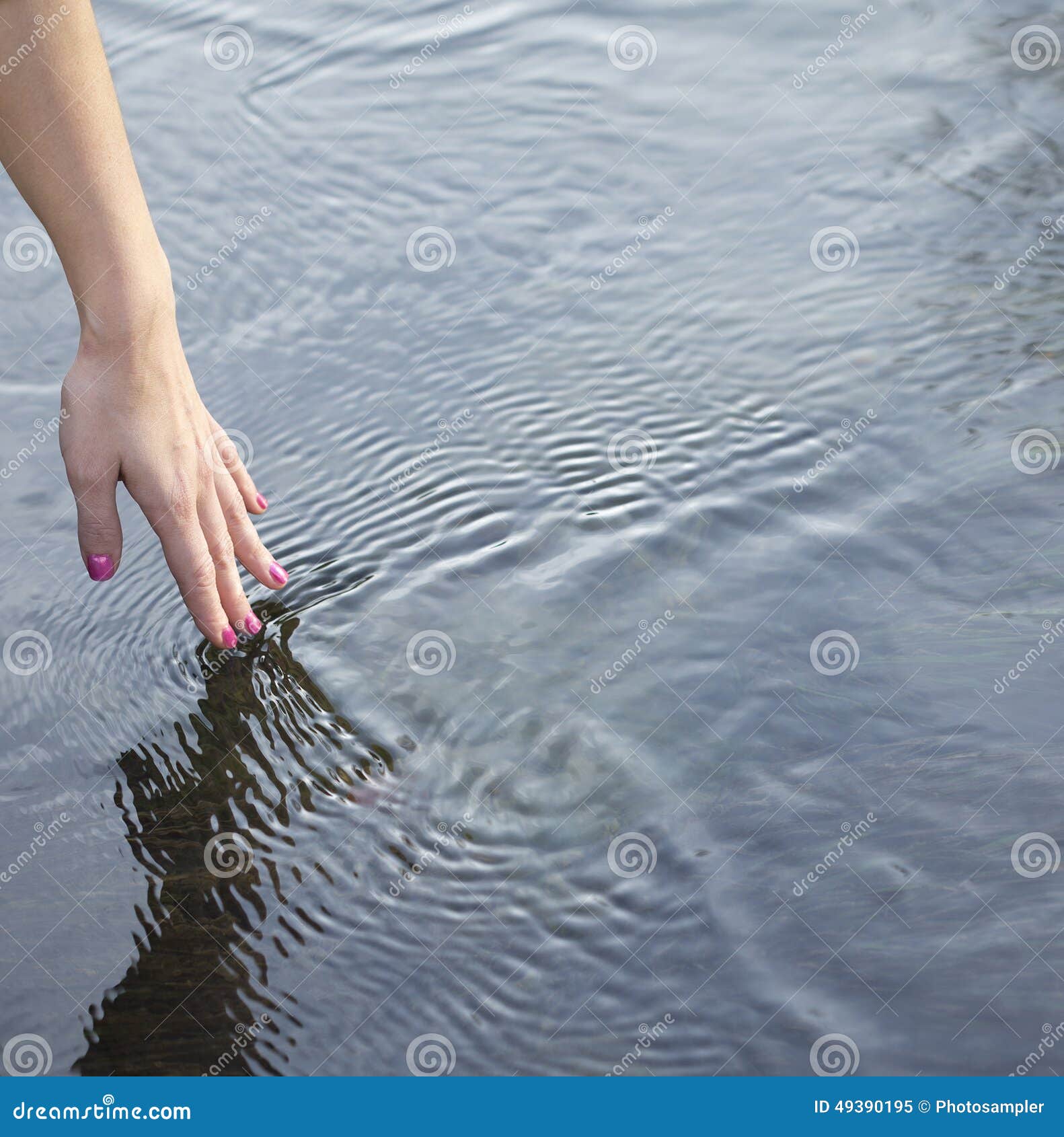 Hand touching water stock image. Image of pool, freshness - 49390195