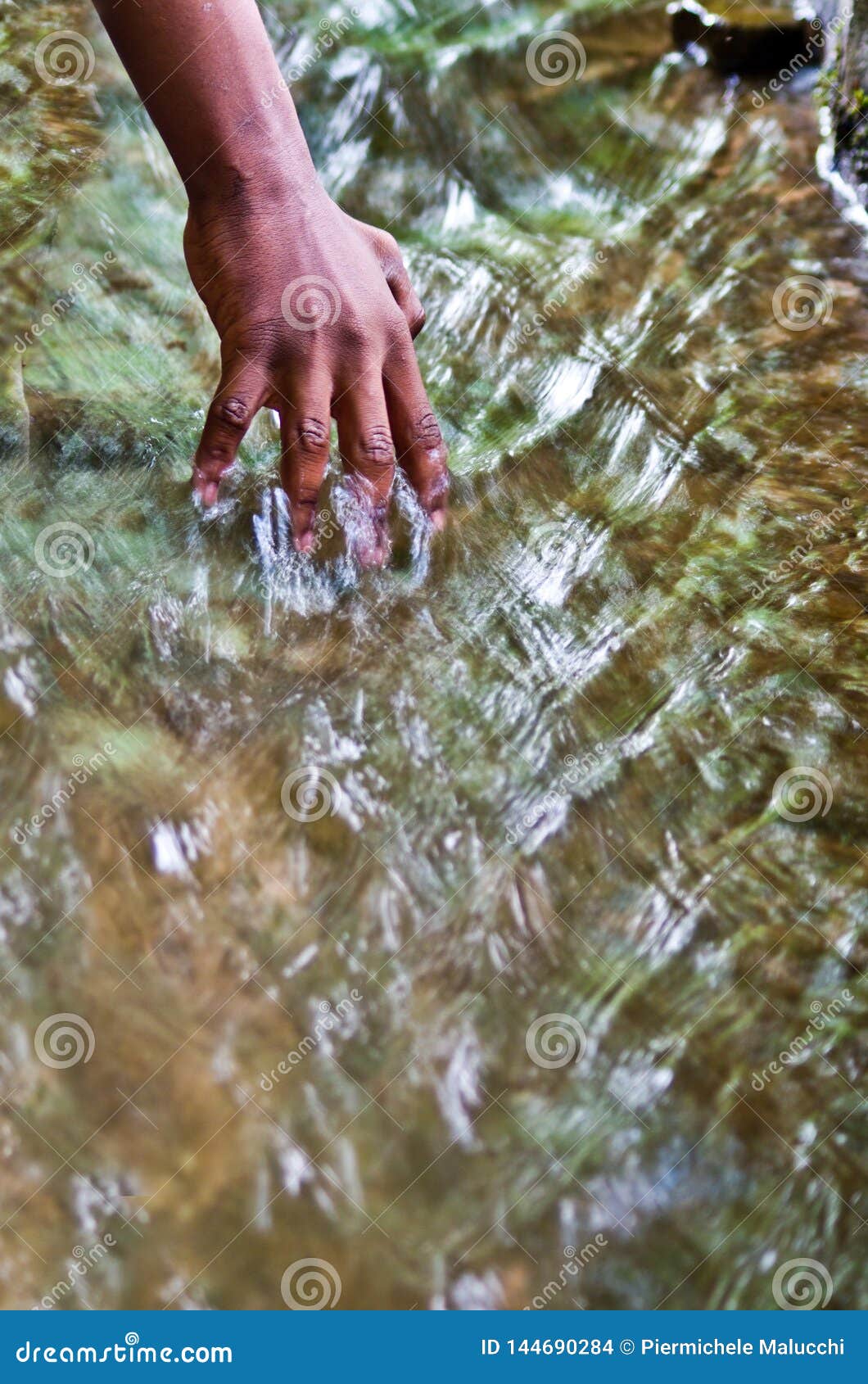 Hand Touching Water, Source of Life Stock Photo - Image of human ...