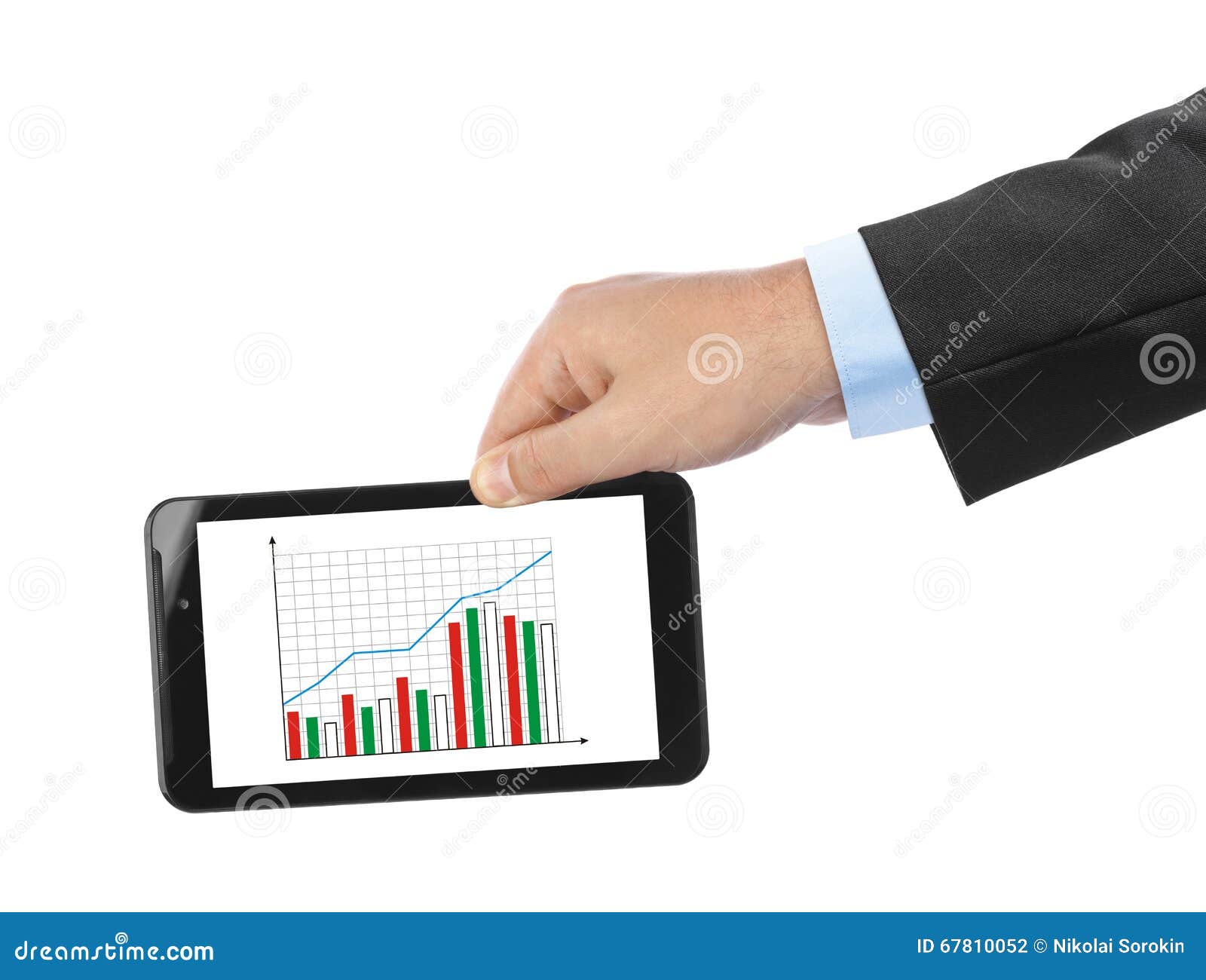 Hand With Touchpad Pc And Business Diagram Royalty-Free Stock Photo ...