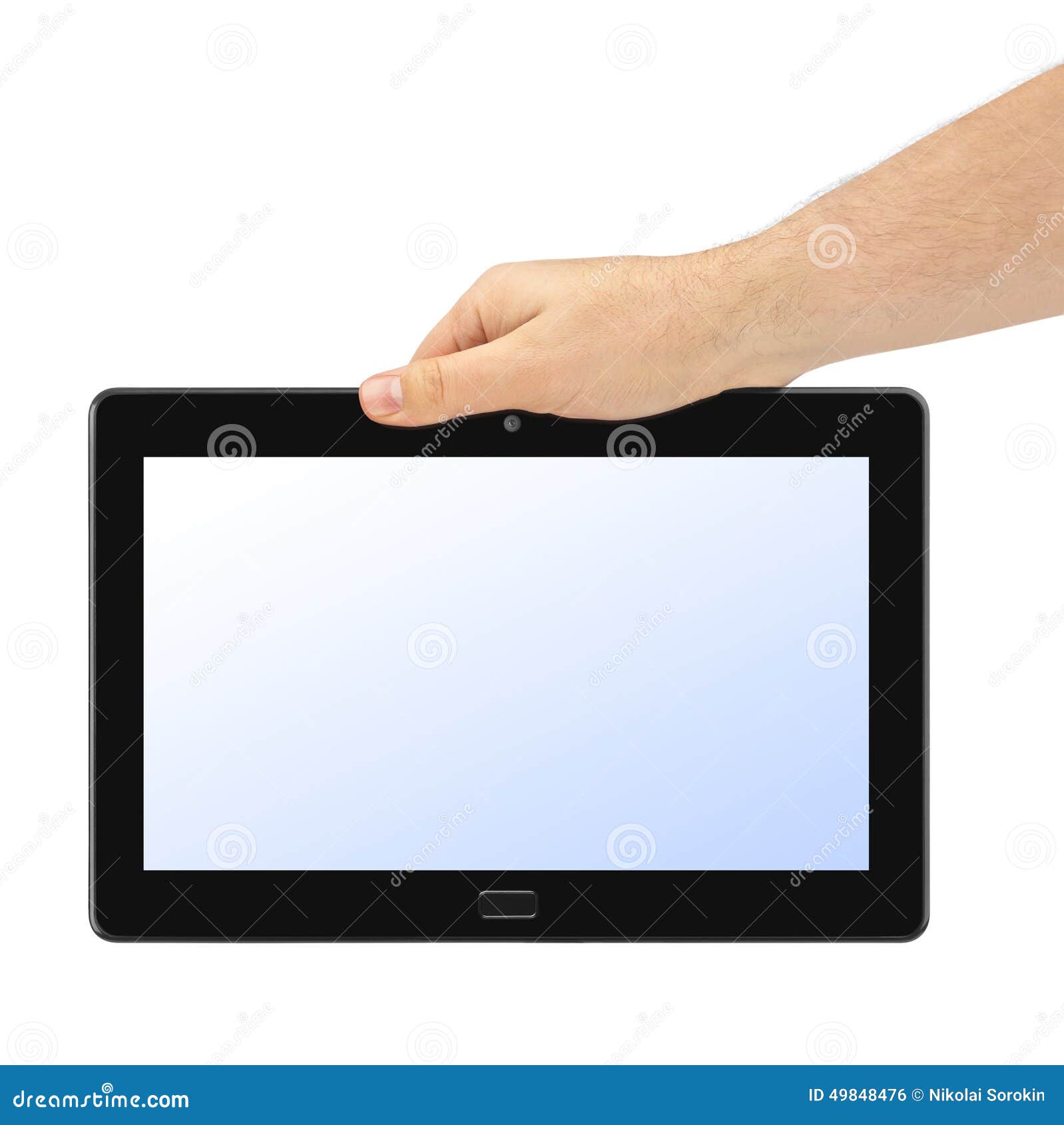 Hand With Touchpad Pc And Business Diagram Royalty-Free Stock Photo ...