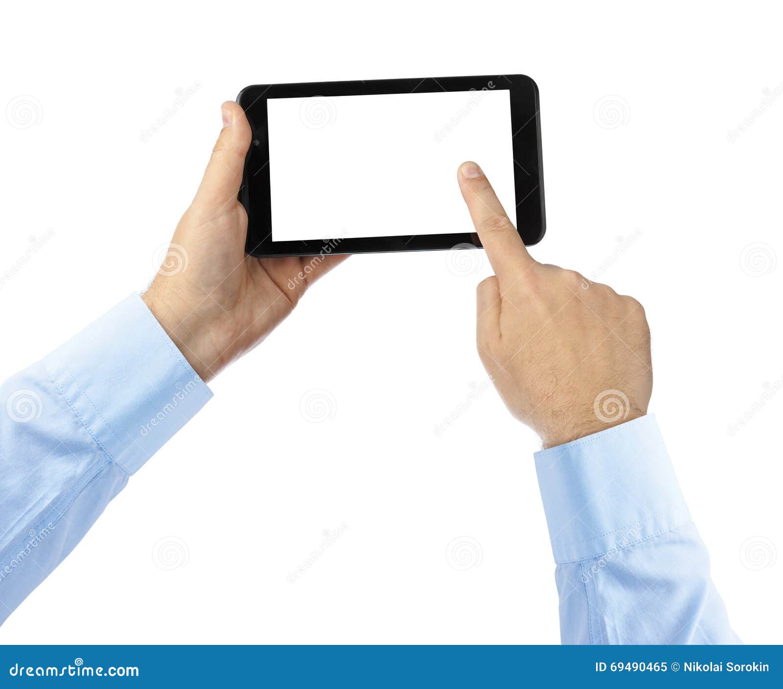 Hand With Touchpad Pc And Business Diagram Royalty-Free Stock Photo ...