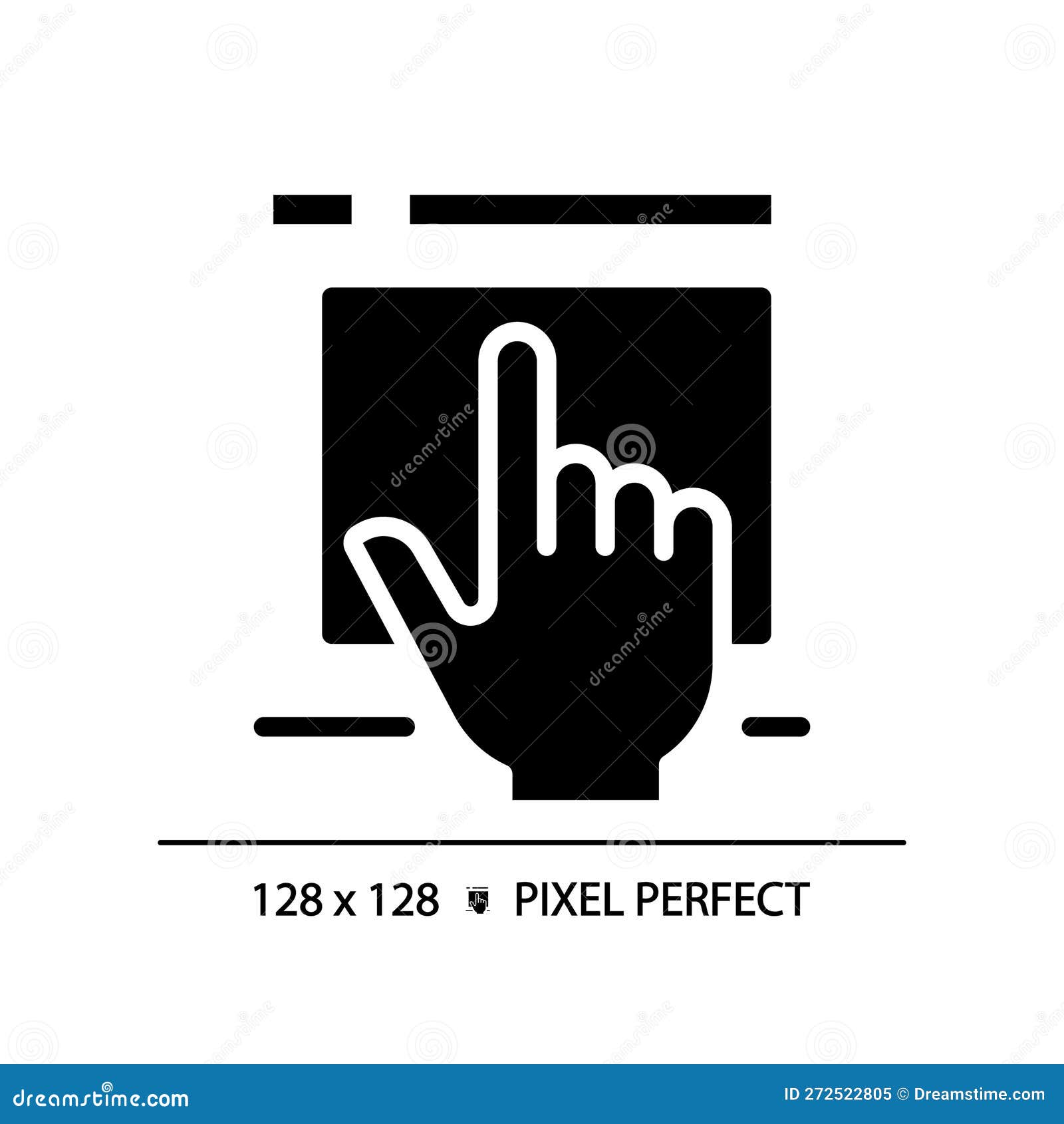 Hand with Touchpad Pixel Perfect Black Glyph Icon Stock Vector ...