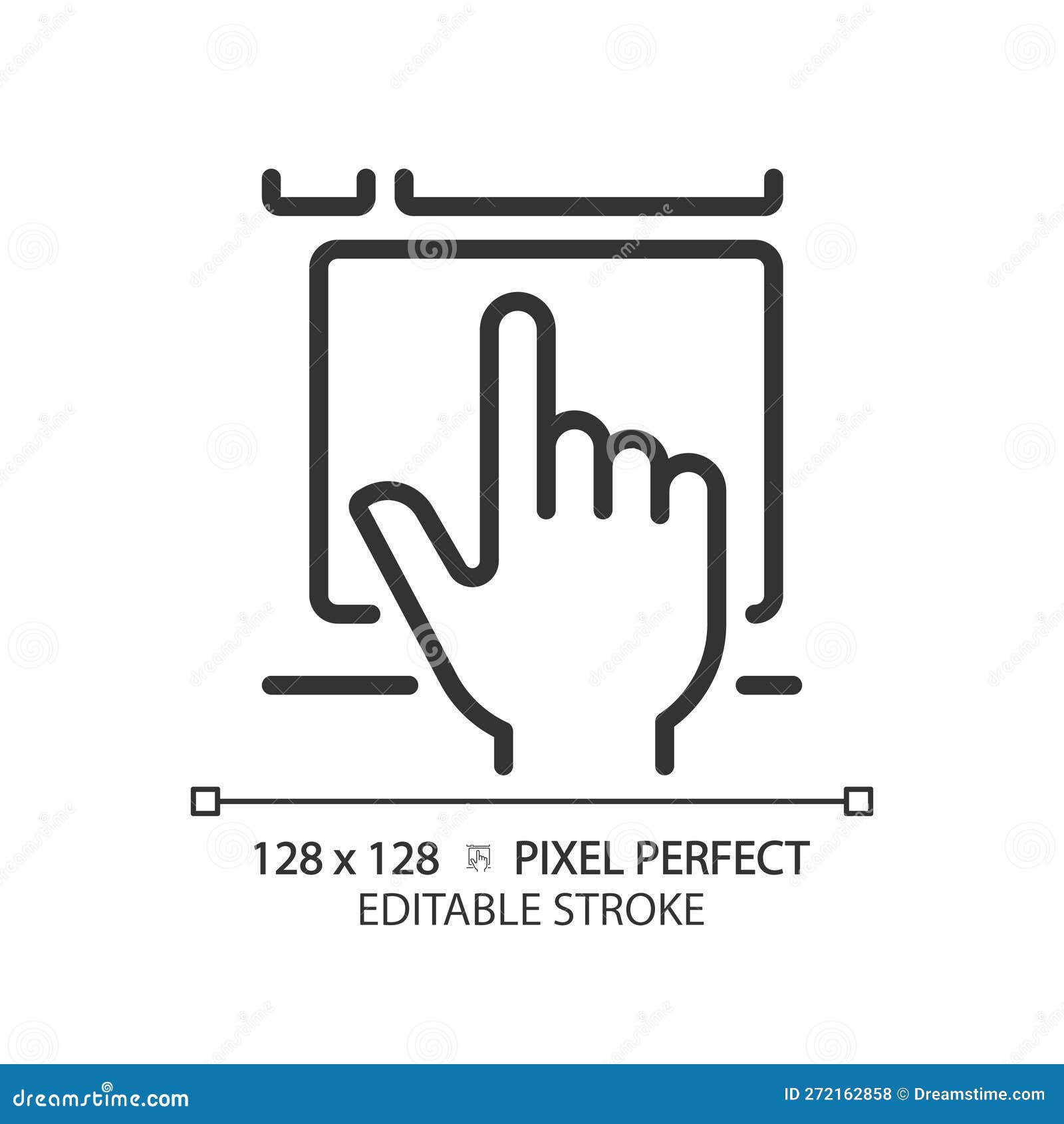 Hand with Touchpad Pixel Perfect Linear Icon Stock Vector ...