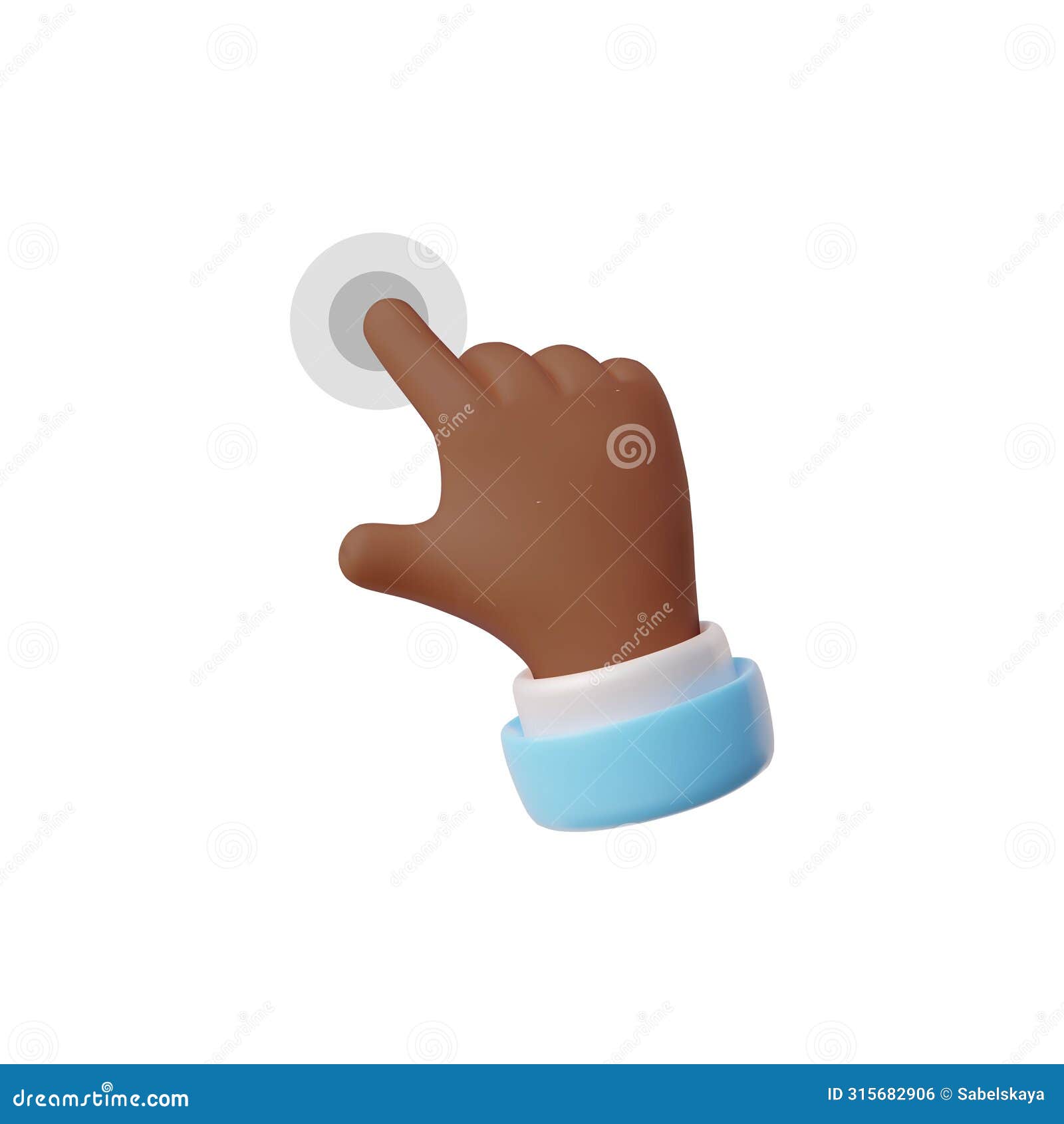 Hand Touchscreen Gesture Vector 3D Icon, Hand Forefinger Tap Action on ...