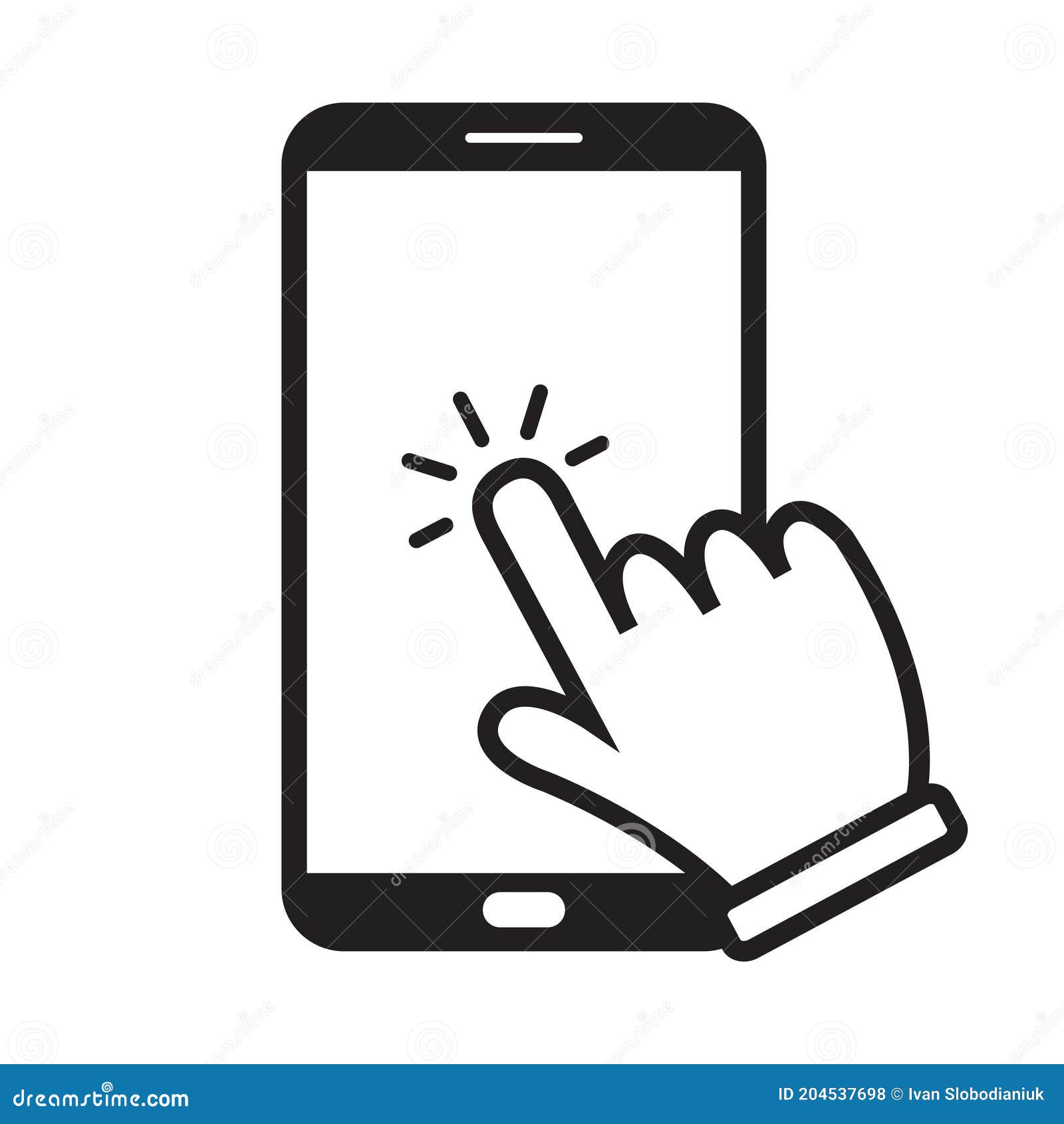 Hand Touchscreen Smartphone Icon. Vector Illustration Stock ...