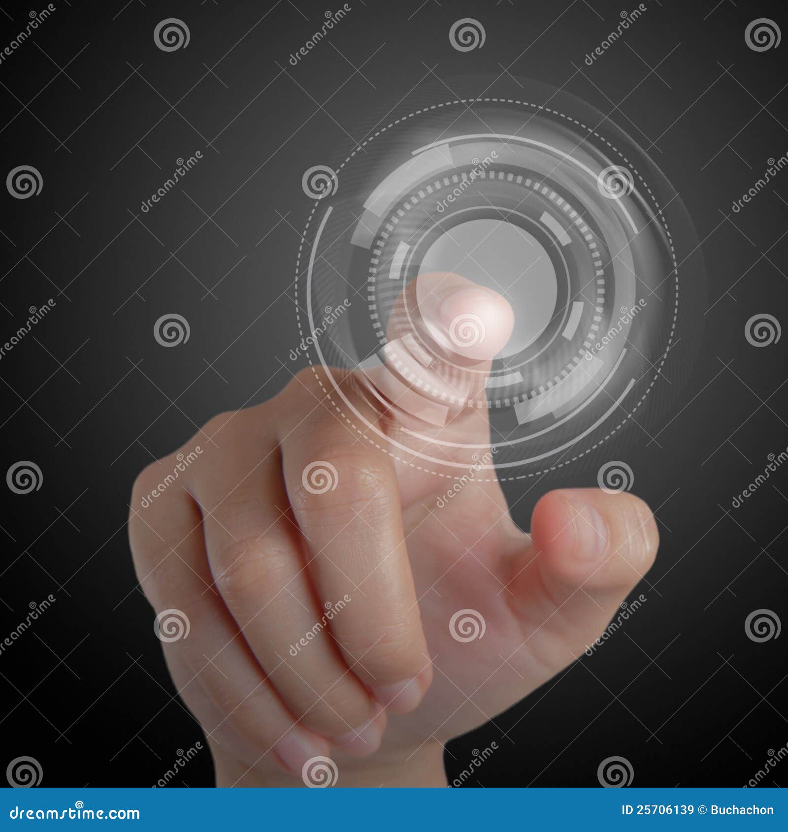 Hand and Touchscreen Technology Stock Image - Image of button, business ...