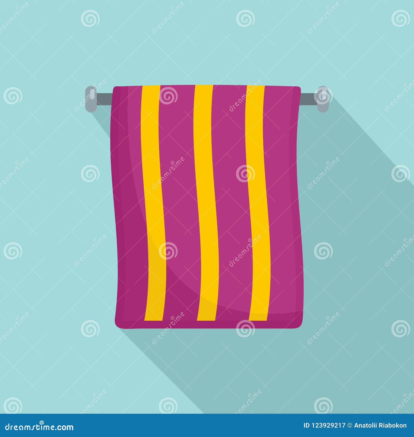 Hand Towel Icon, Flat Style Stock Illustration - Illustration of luxury ...