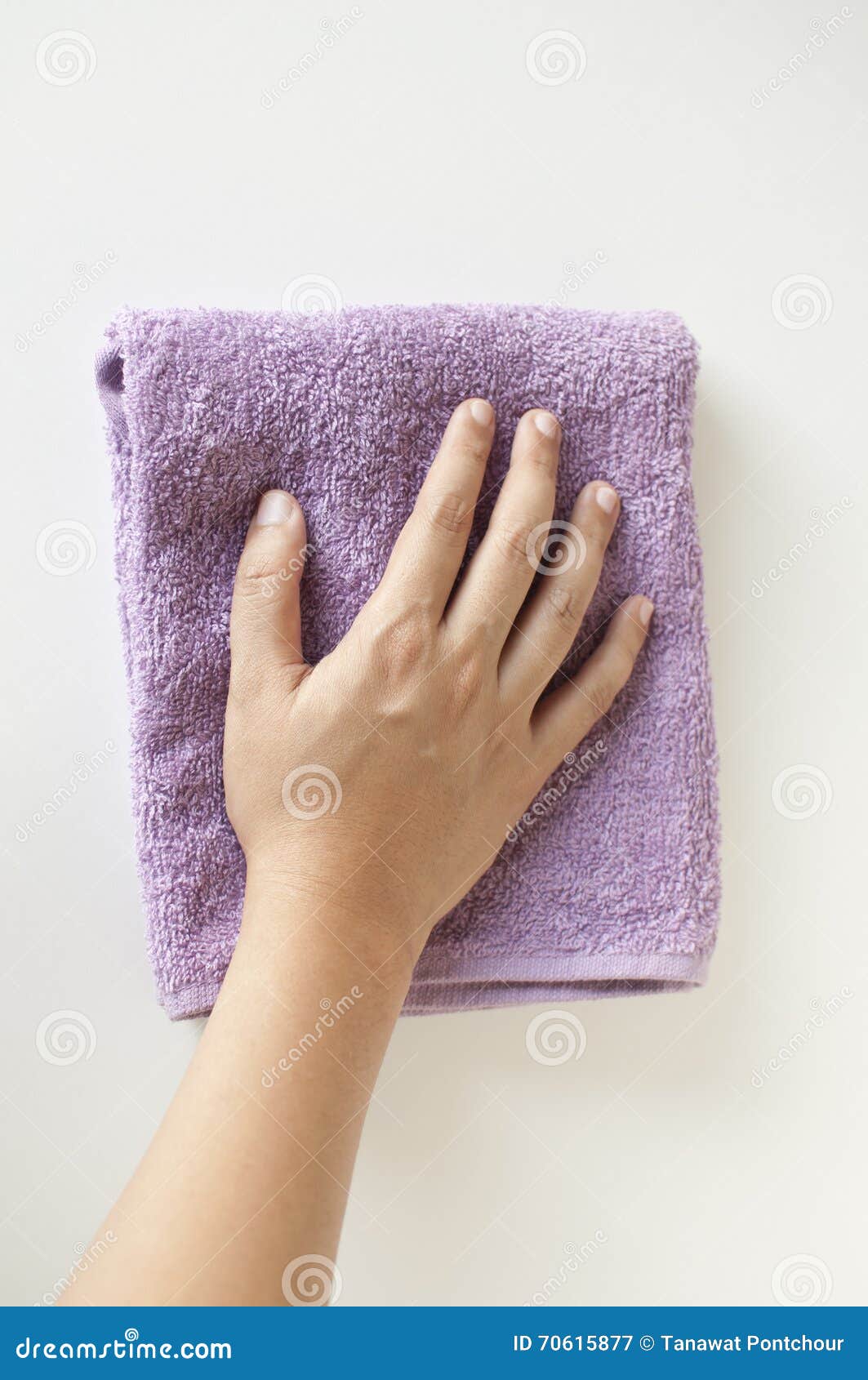 Hand with towel stock image. Image of cleanliness, closeup - 70615877