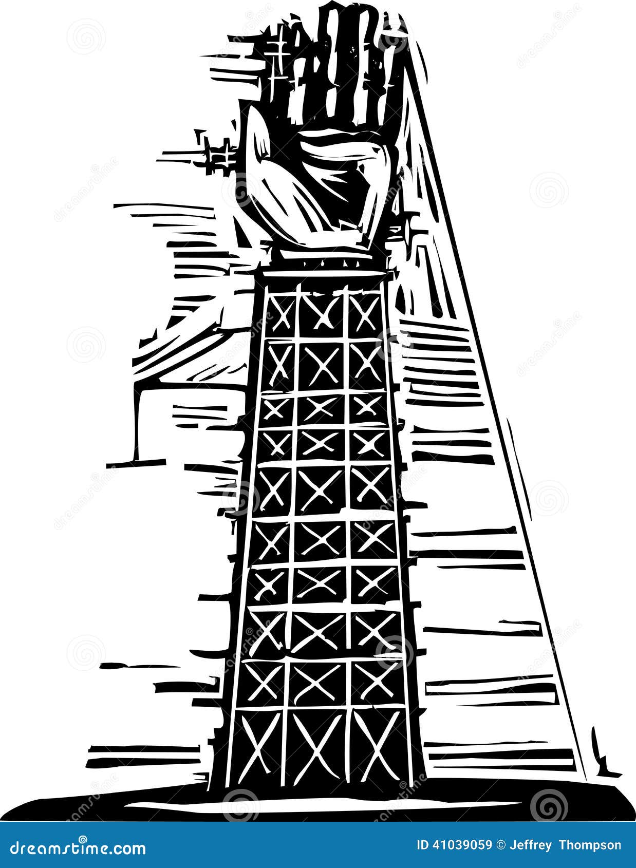 Hand Tower stock vector. Illustration of statue, worship - 41039059