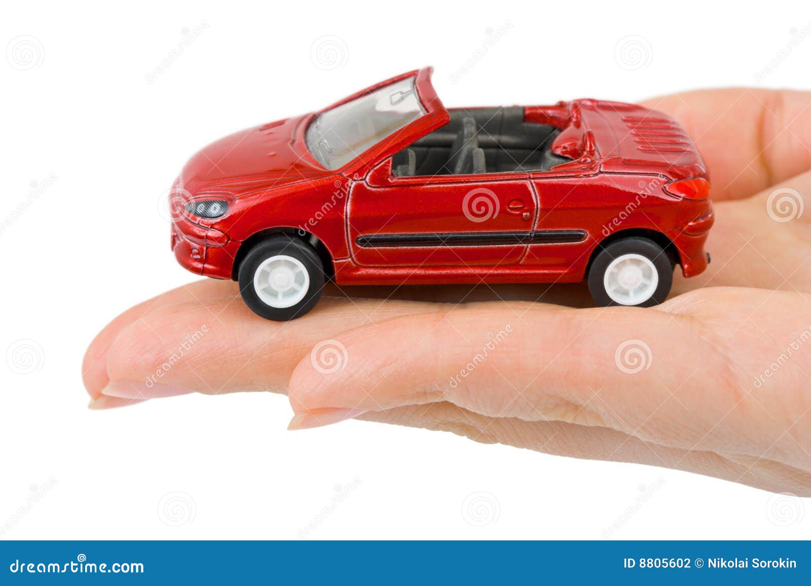 Hand and toy car stock photo. Image of isolated, help - 8805602
