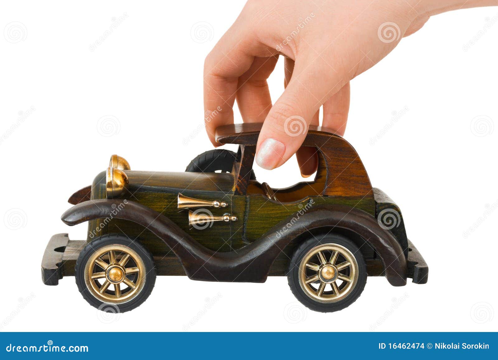 Hand and toy retro car stock photo. Image of diesel, auto - 16462474