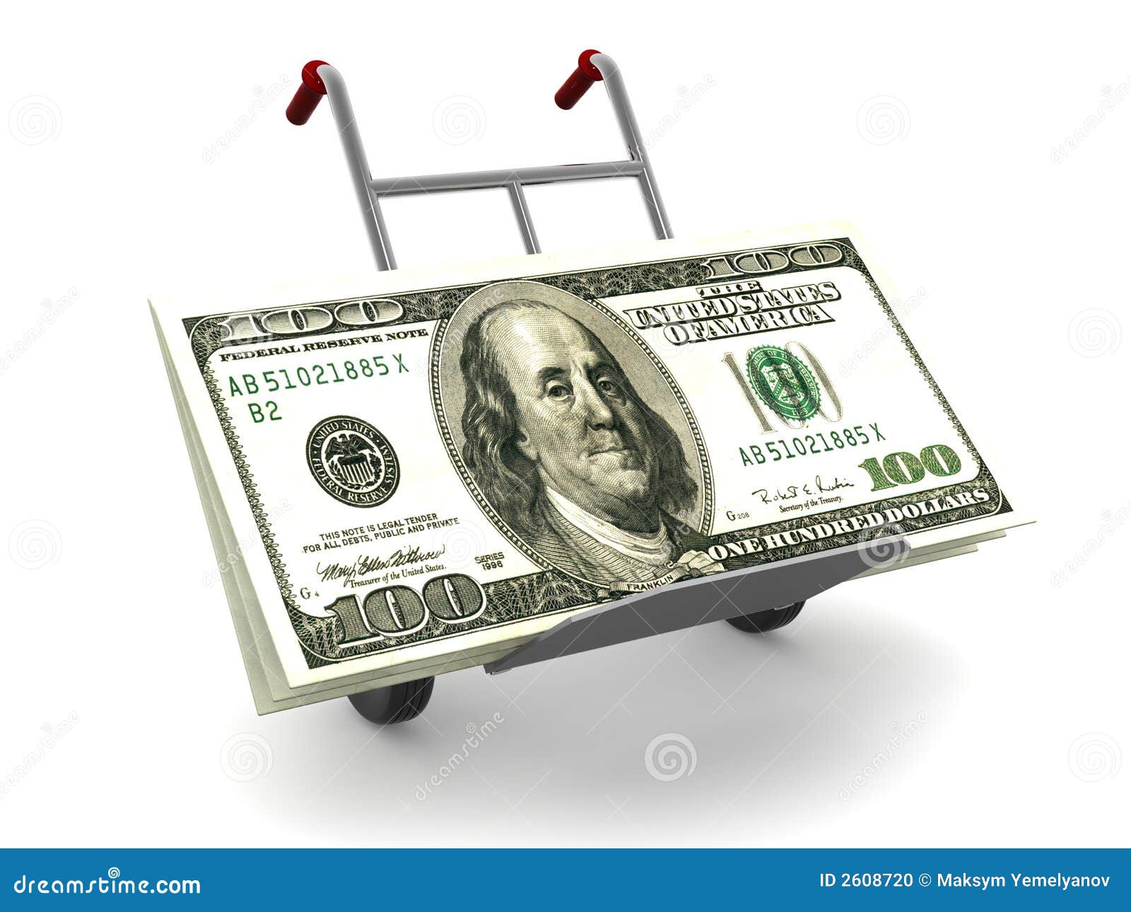 Hand Track with dollars stock illustration. Illustration of exchange ...