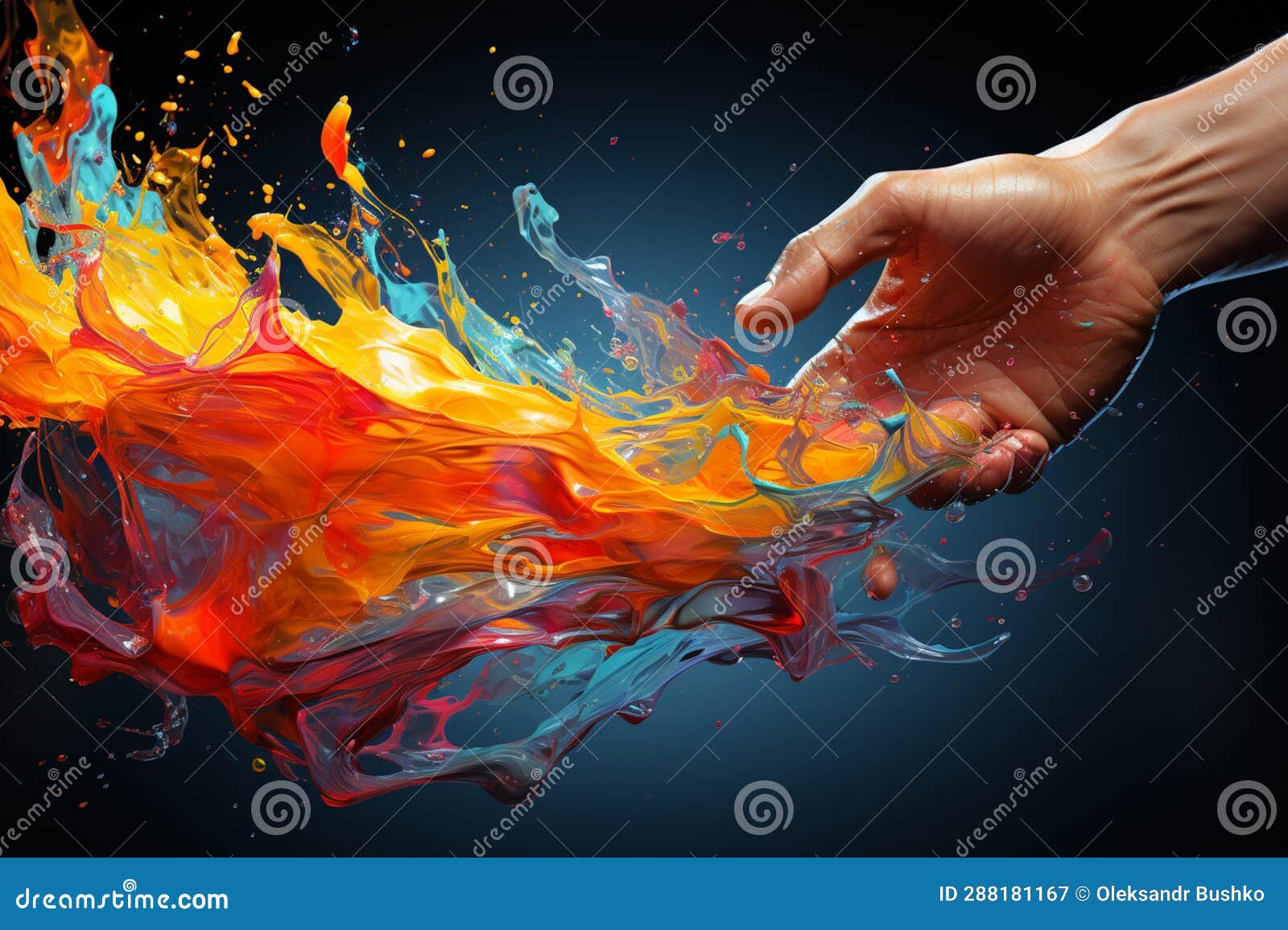 Hand trailing burning fire stock image. Image of splashes - 288181167