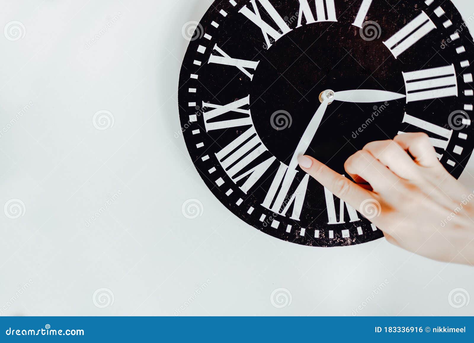 A Man Translates The Clock Hands. Time Stop Concept Royalty-Free Stock ...