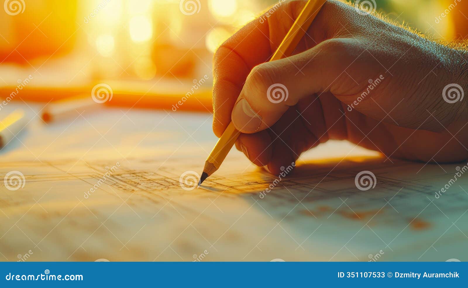 The Hand of a Transportation Engineer is Depicted Close-up, Working on ...