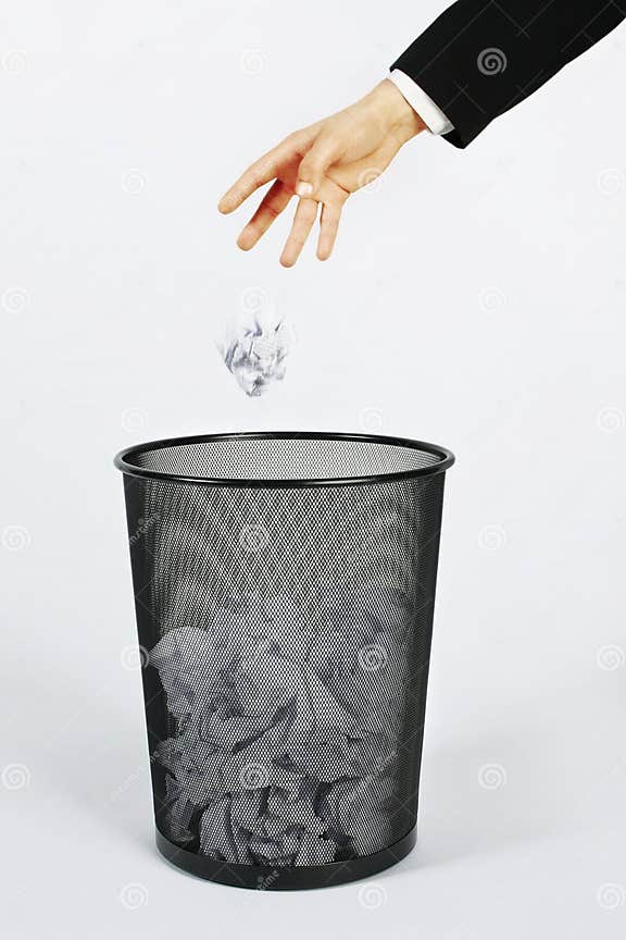 Hand and trashcan stock image. Image of office, clear, cancel - 571591