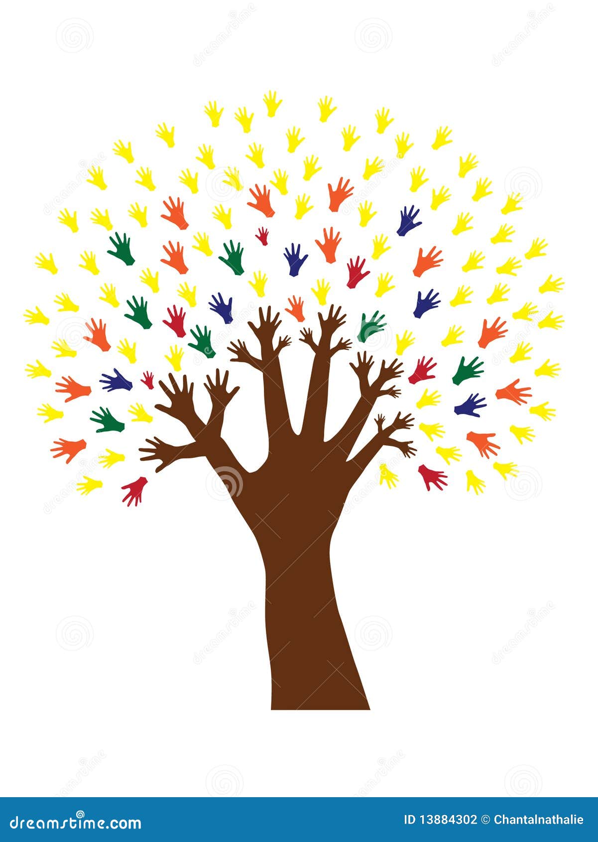 Hand tree stock vector. Illustration of care, beauty - 13884302