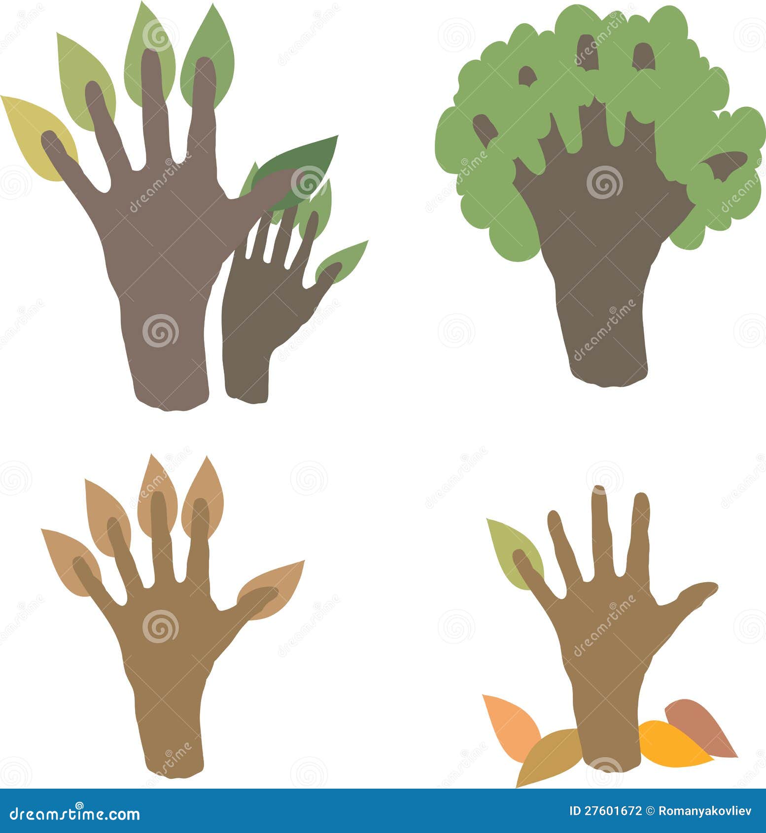Hand tree stock vector. Illustration of tree, green, logo - 27601672