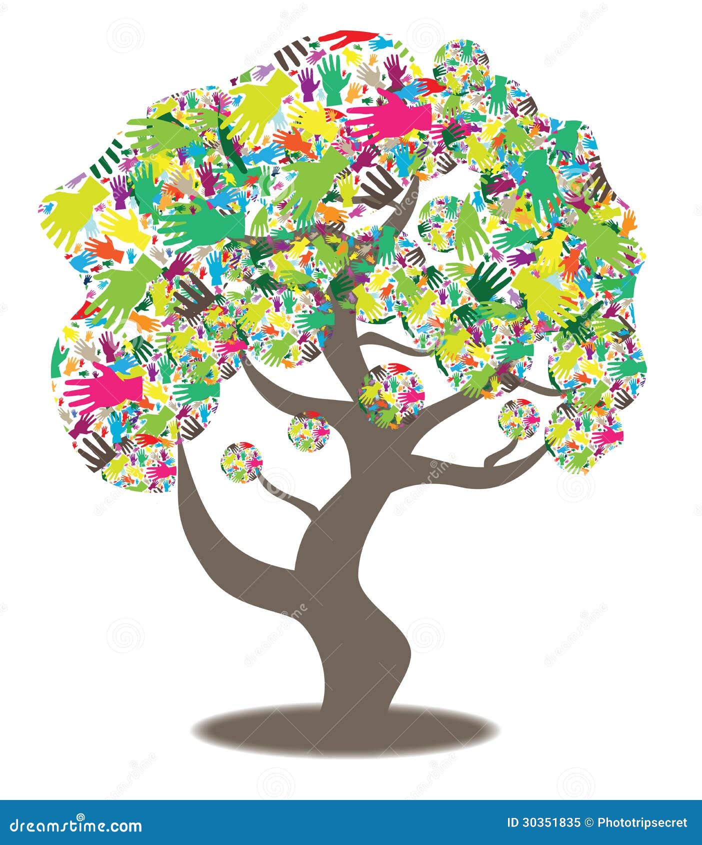Hand in tree Abstract stock vector. Illustration of myspace - 30351835