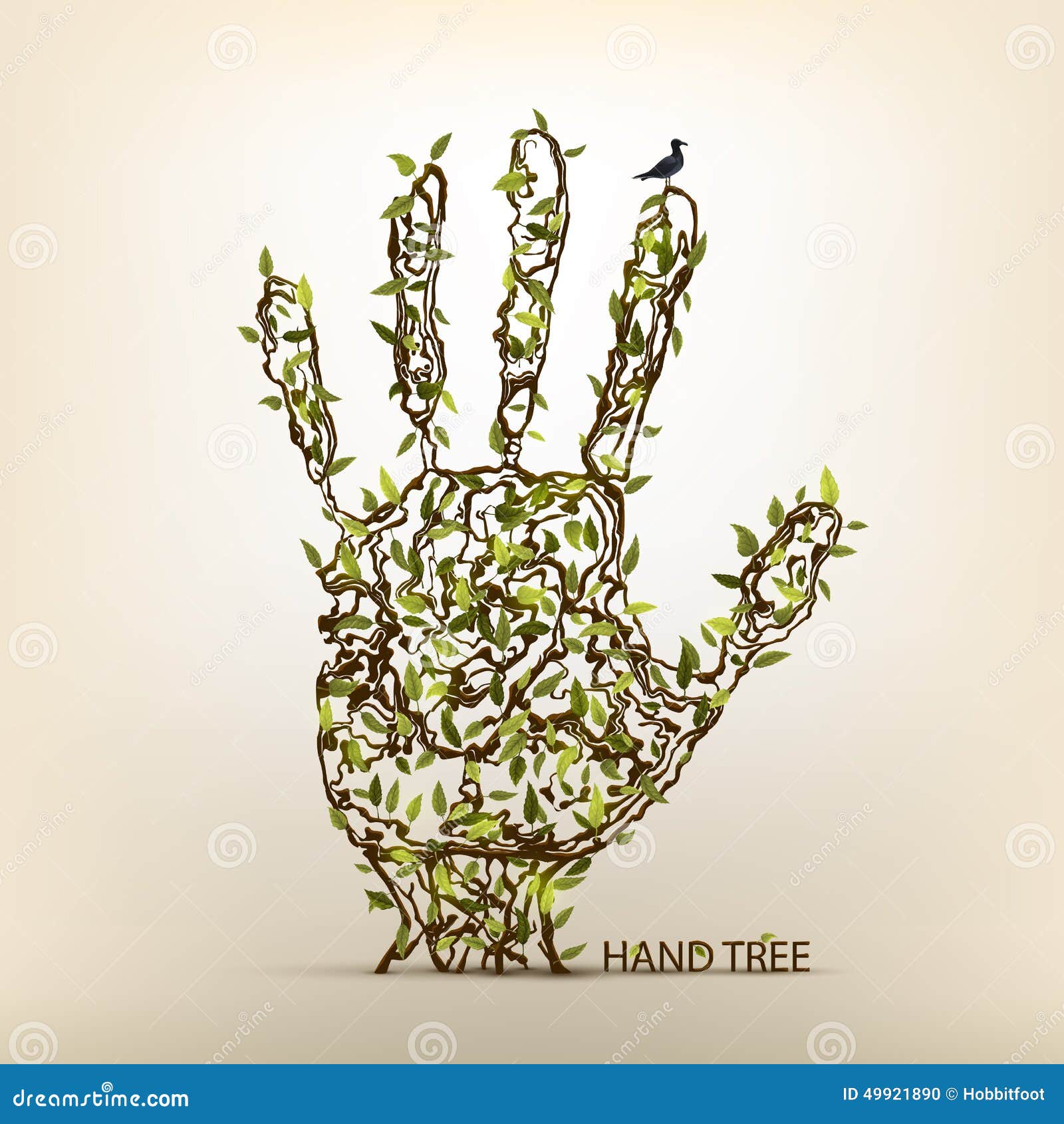 Hand tree art stock vector. Illustration of globe, concept - 49921890