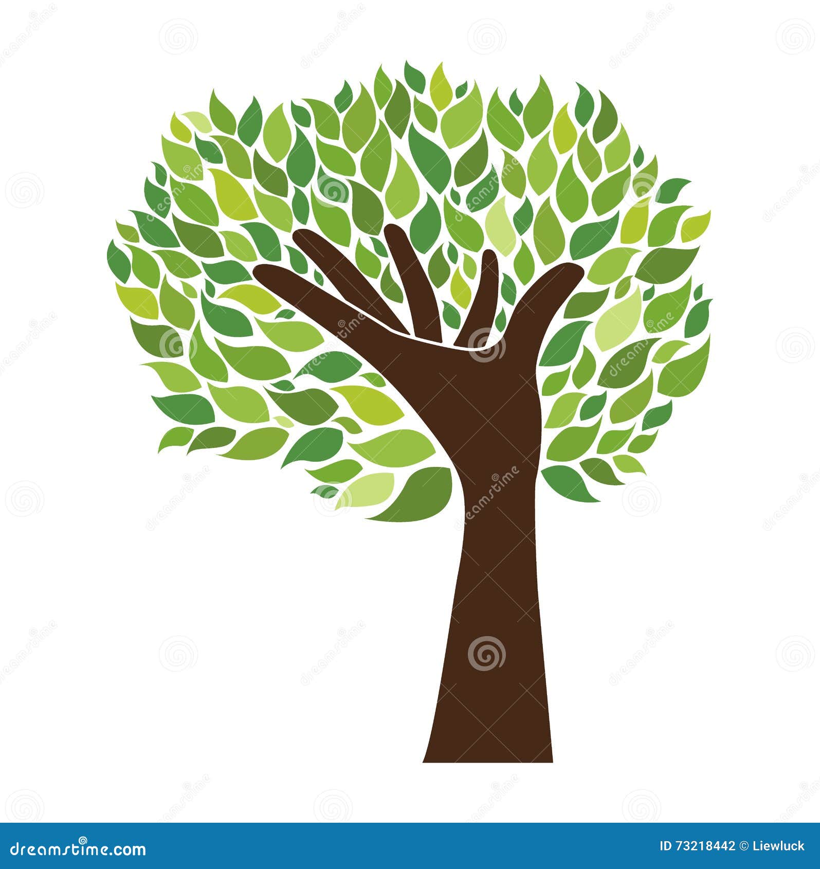 Hand and tree stock vector. Illustration of nature, ecology - 73218442
