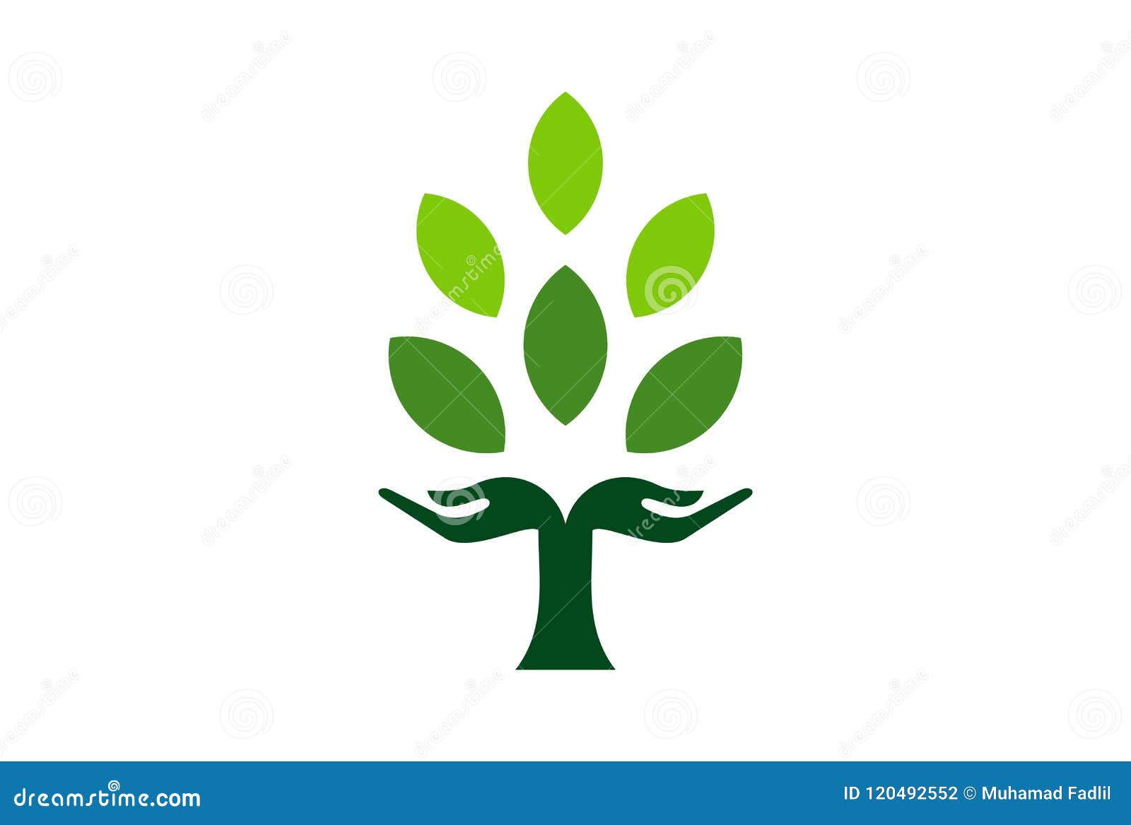 Hand Tree Green Concept Nature Logo Icon Stock Vector - Illustration of ...