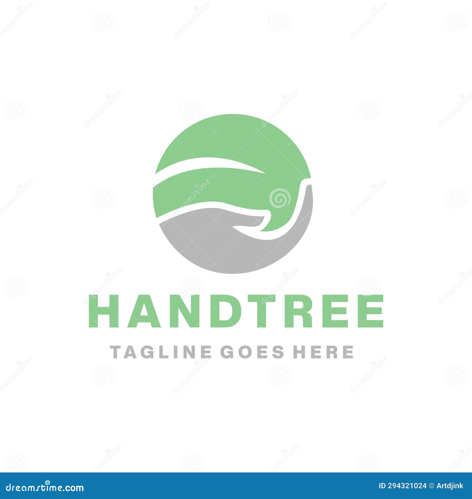 Hand Tree Logo Design Vector Illustration Natural Leaf Symbol Emblem ...