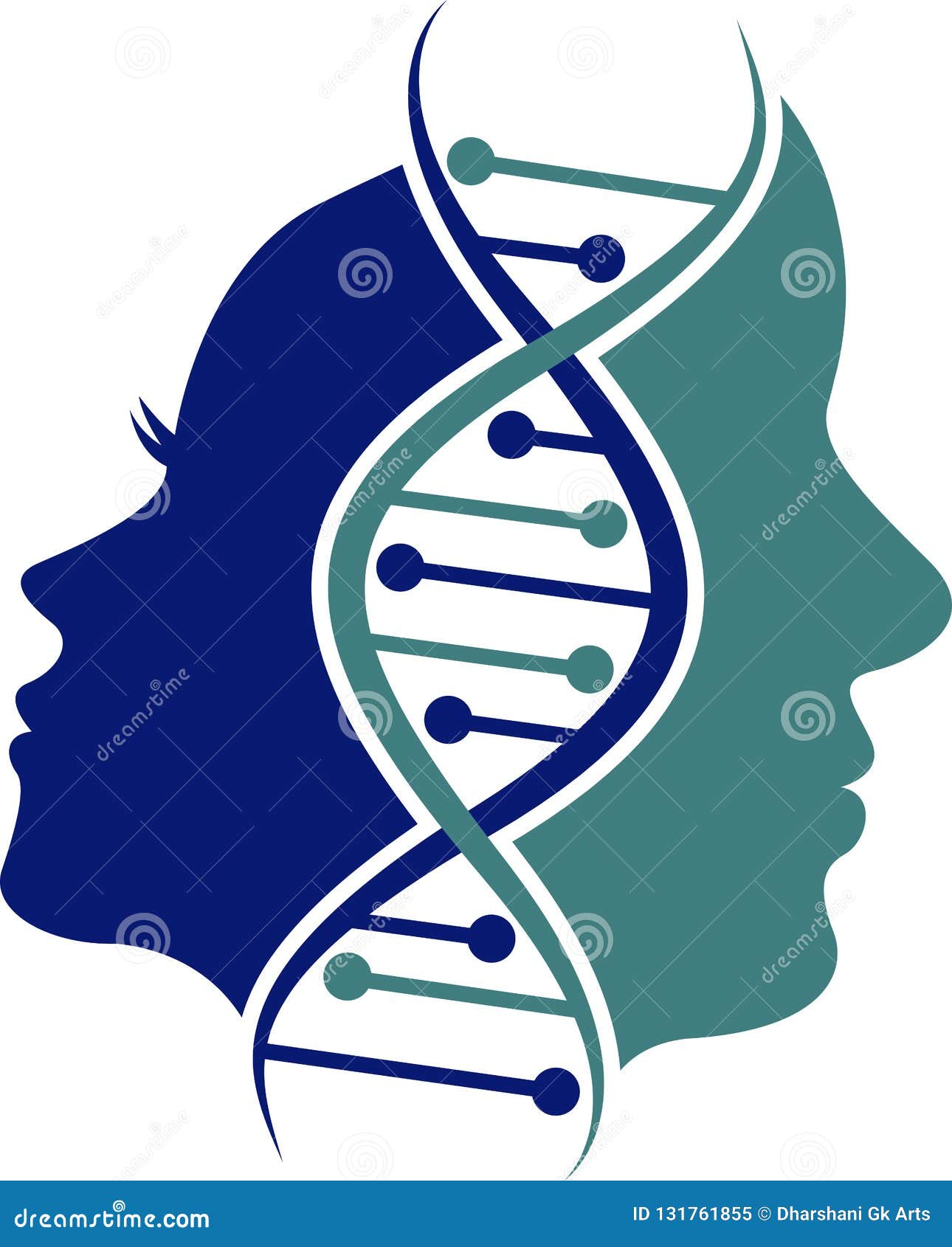 Couple genetic face logo stock vector. Illustration of code - 131761855