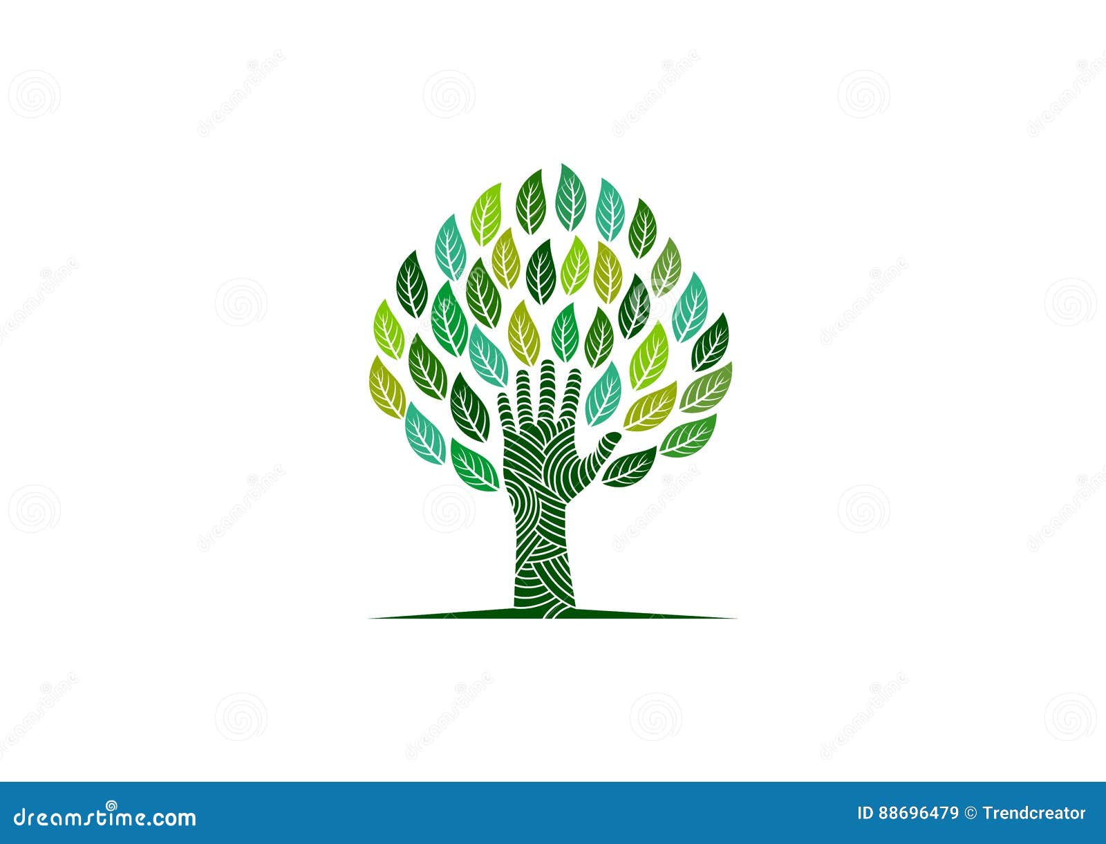 Hand tree logo stock vector. Illustration of entertainment - 88696479