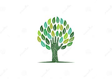 Hand tree logo stock vector. Illustration of entertainment - 88696479