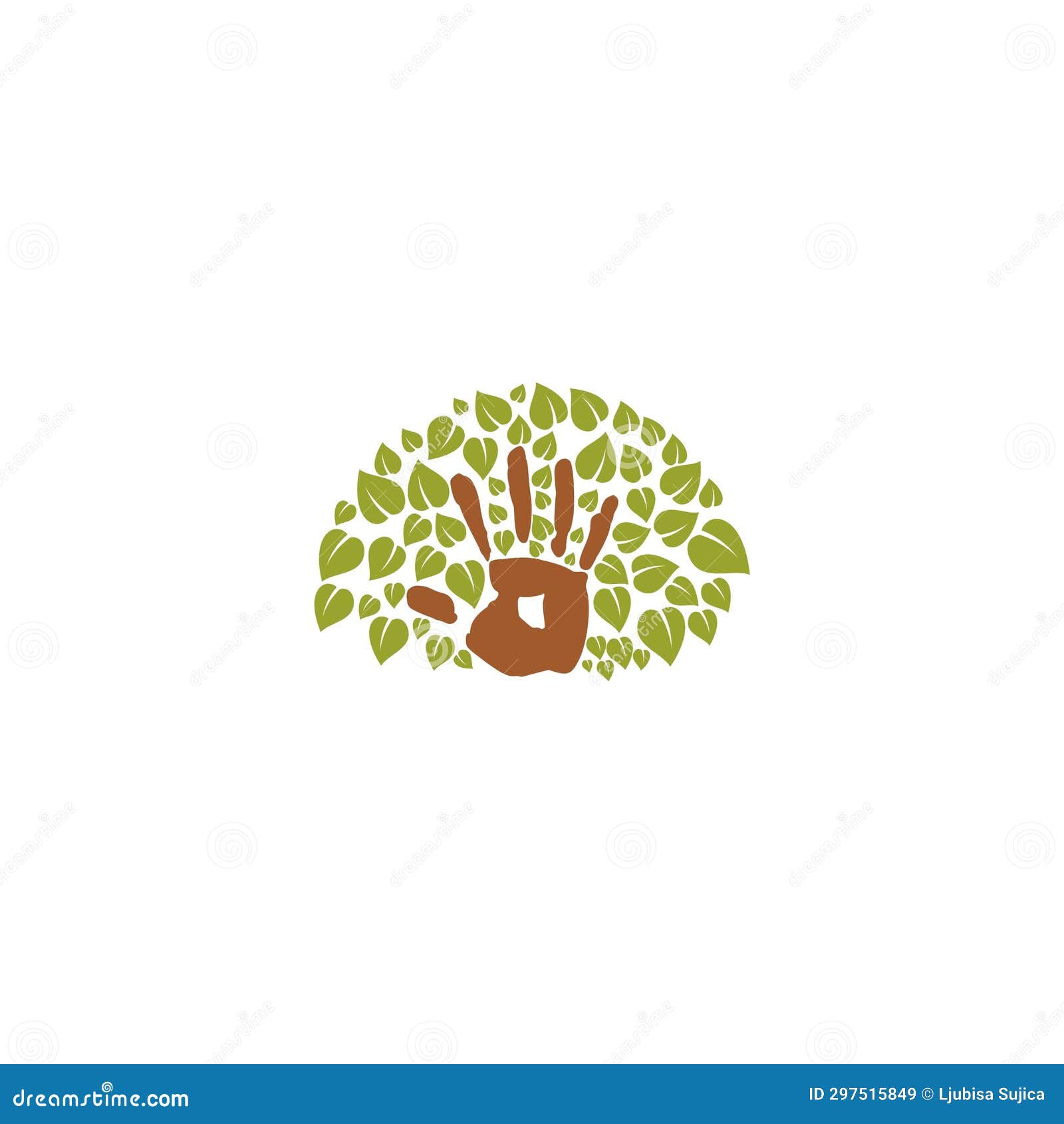 Hand Tree Logo Isolated on White Background Stock Illustration ...