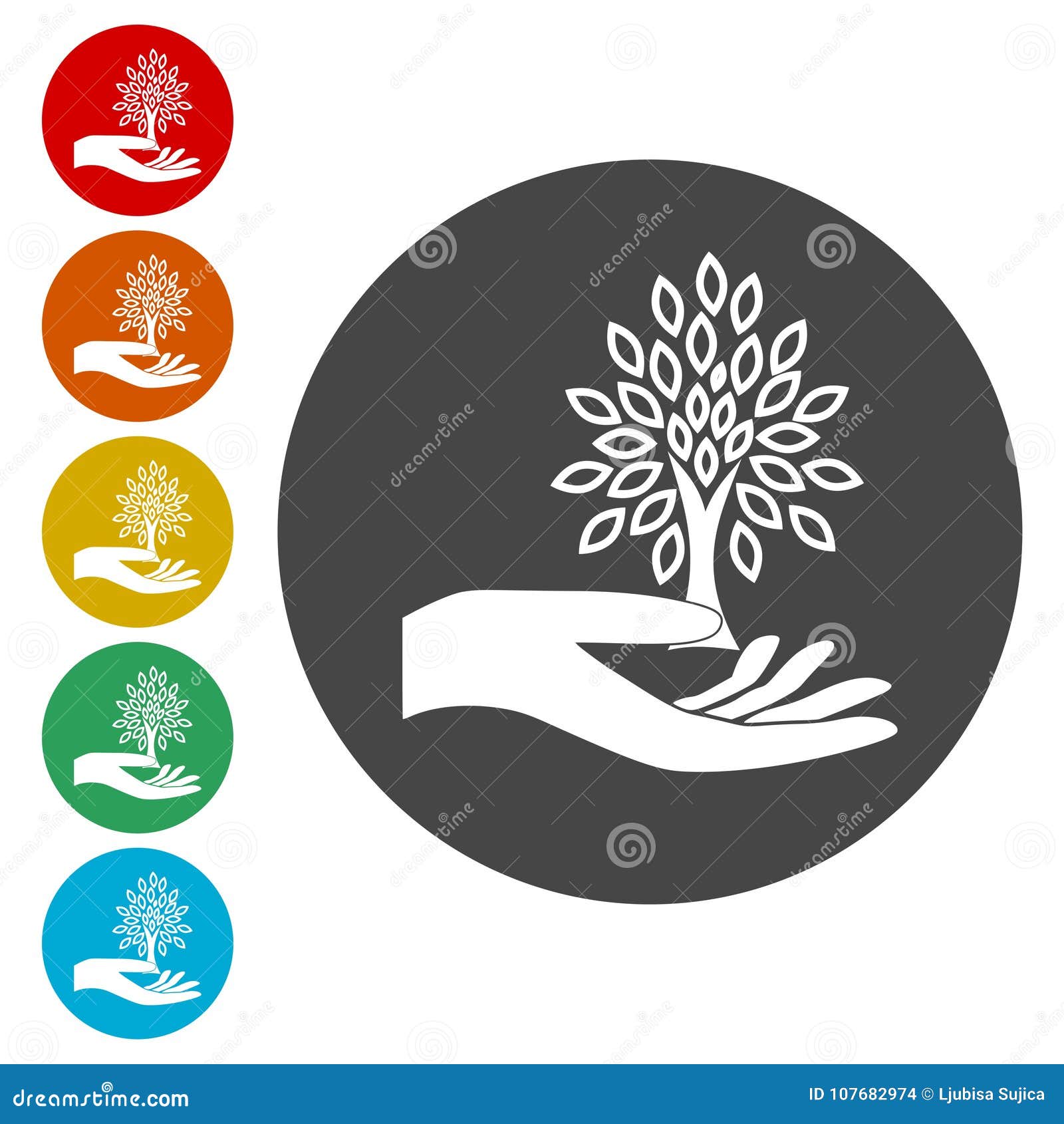 Hand with a Tree Symbol - Illustration Stock Vector - Illustration of ...