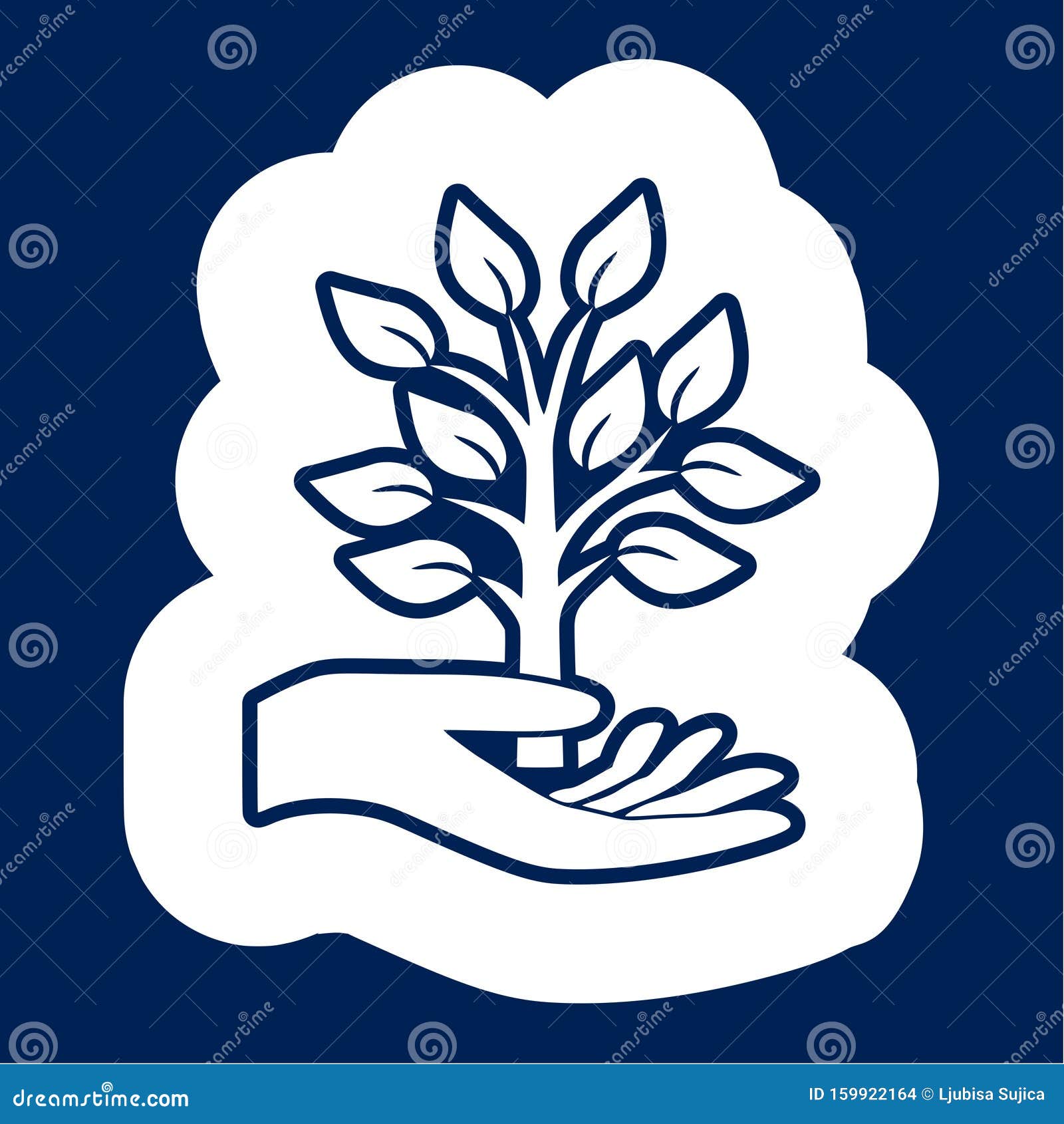 Hand with a Tree Symbol - Illustration Stock Vector - Illustration of ...