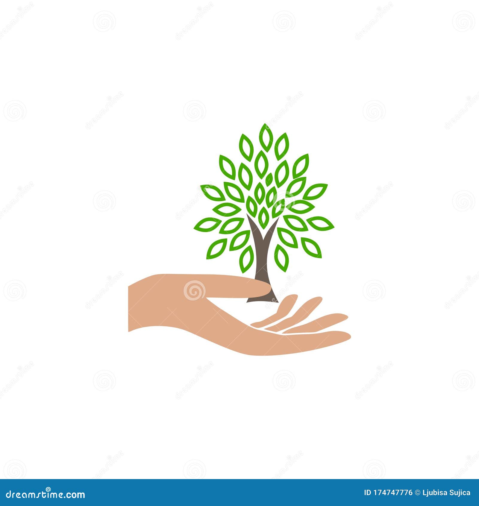 Hand with a Tree Symbol - Illustration Stock Vector - Illustration of ...