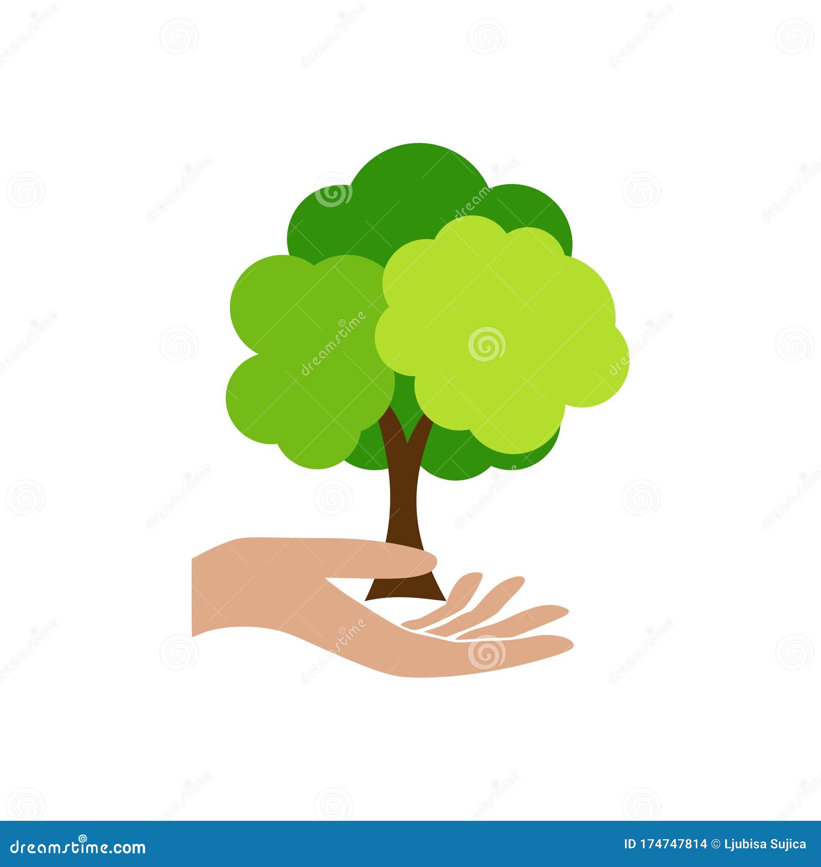 Hand with a Tree Symbol - Illustration Stock Vector - Illustration of ...