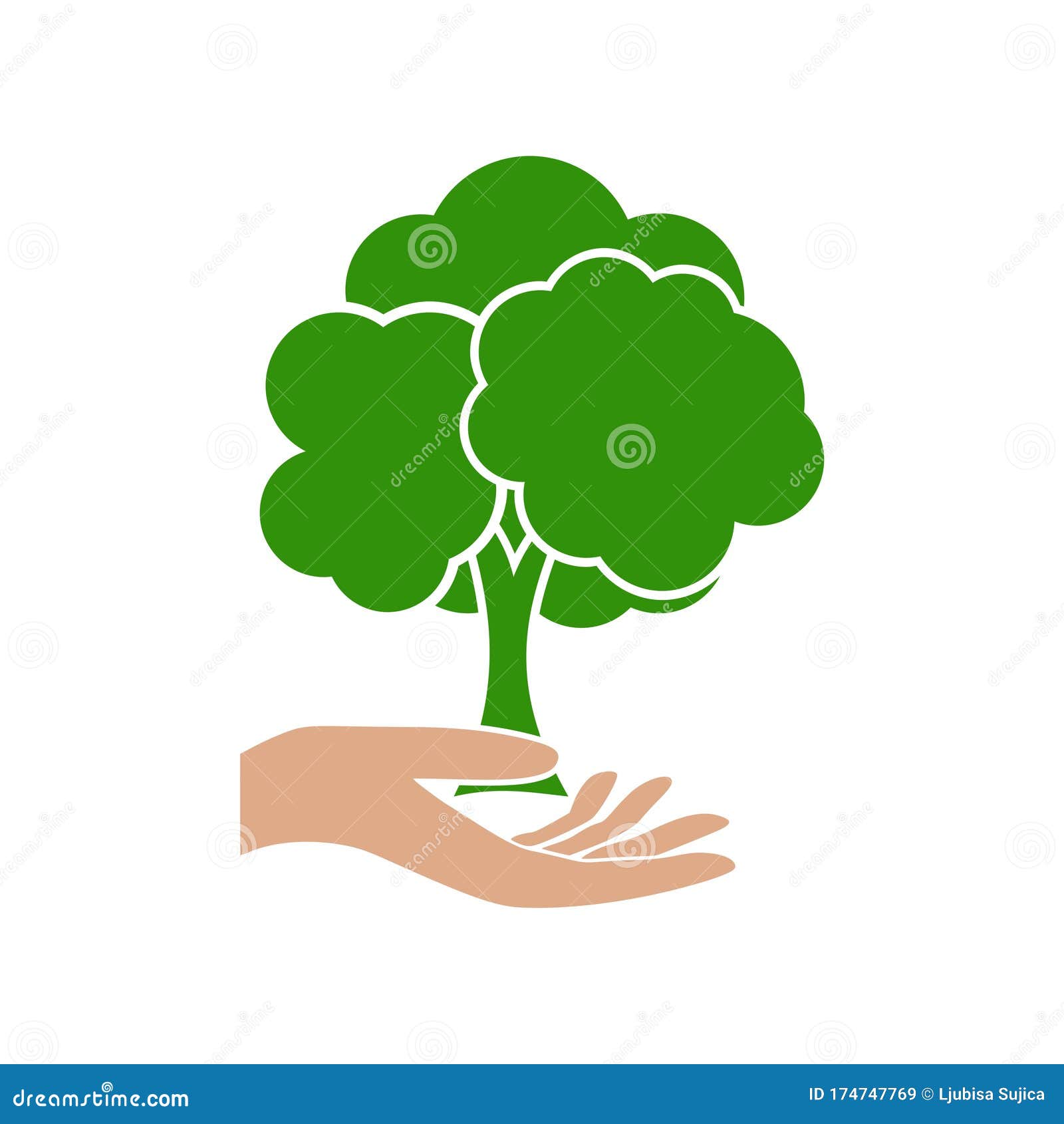 Hand with a Tree Symbol - Illustration Stock Vector - Illustration of ...