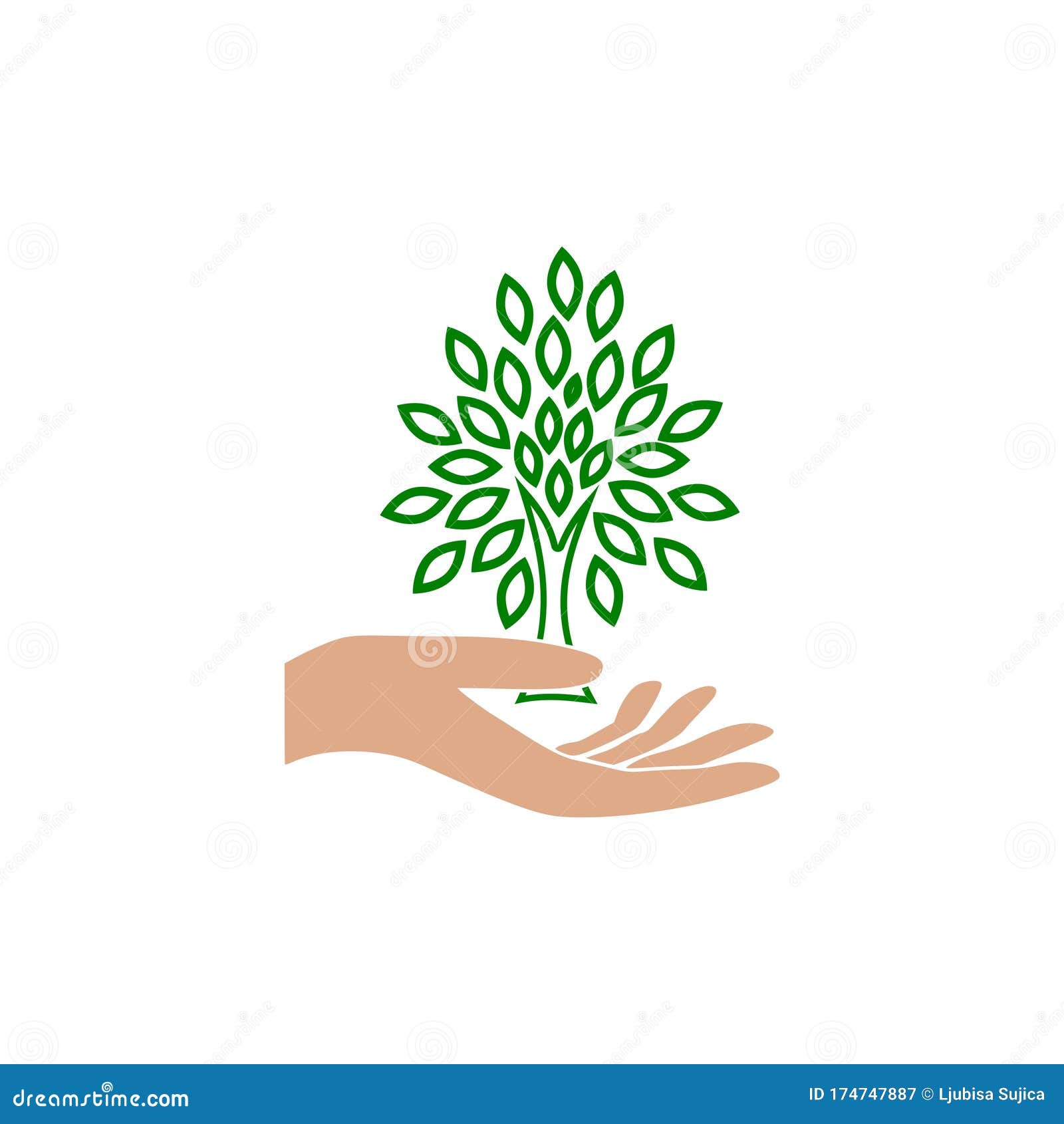 Hand with a Tree Symbol - Illustration Stock Vector - Illustration of ...