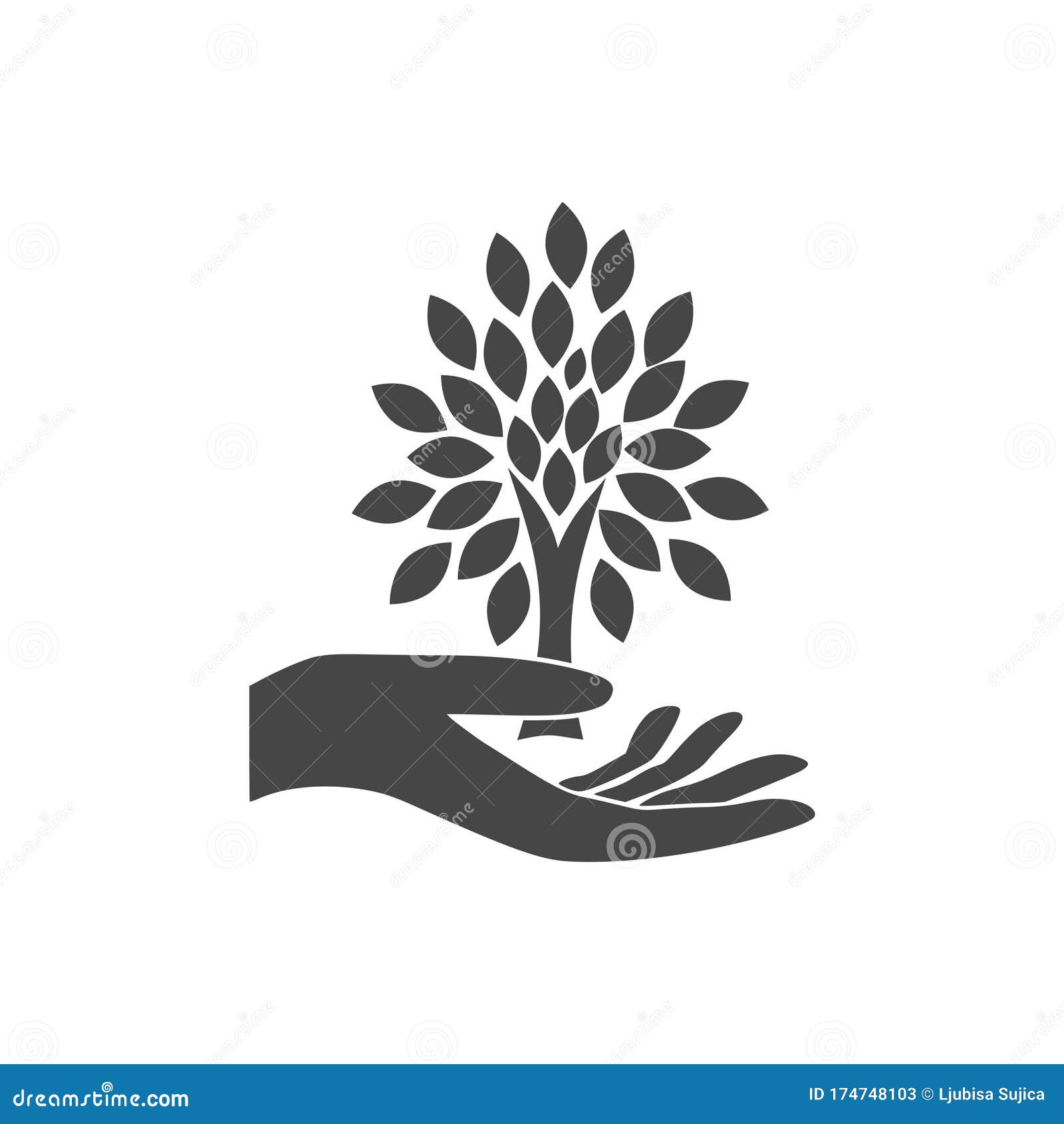 Hand with a Tree Symbol - Illustration Stock Vector - Illustration of ...