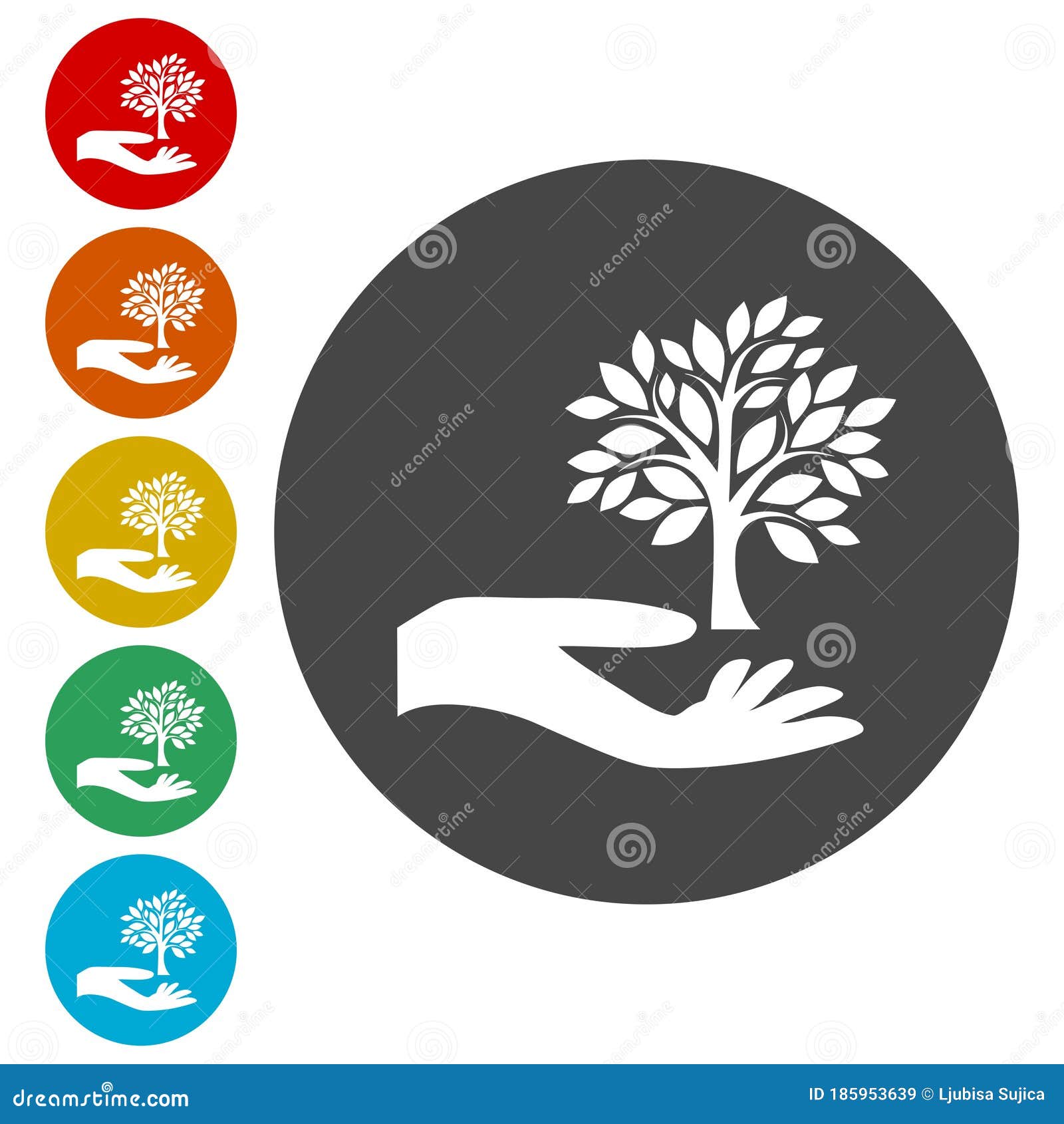 Hand with a Tree Symbol, Tree in Hand Stock Vector - Illustration of ...
