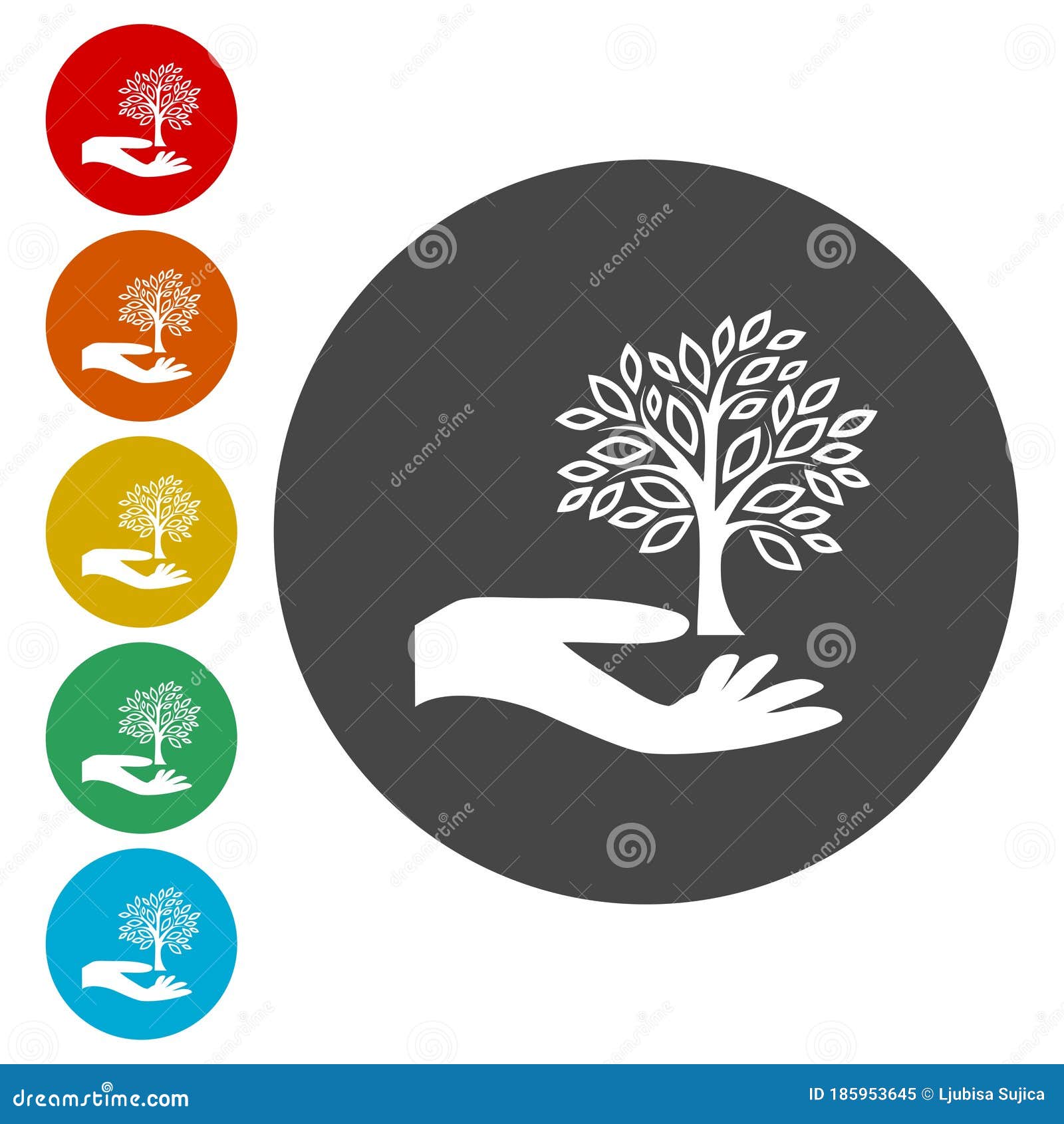 Hand with a Tree Symbol, Tree in Hand Stock Vector - Illustration of ...