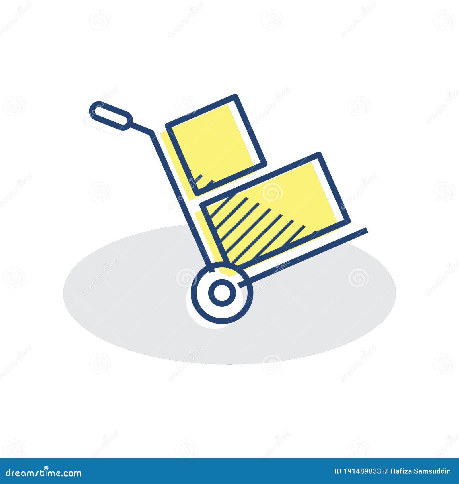 Hand Trolley with Boxes. Vector Illustration Decorative Design Stock ...