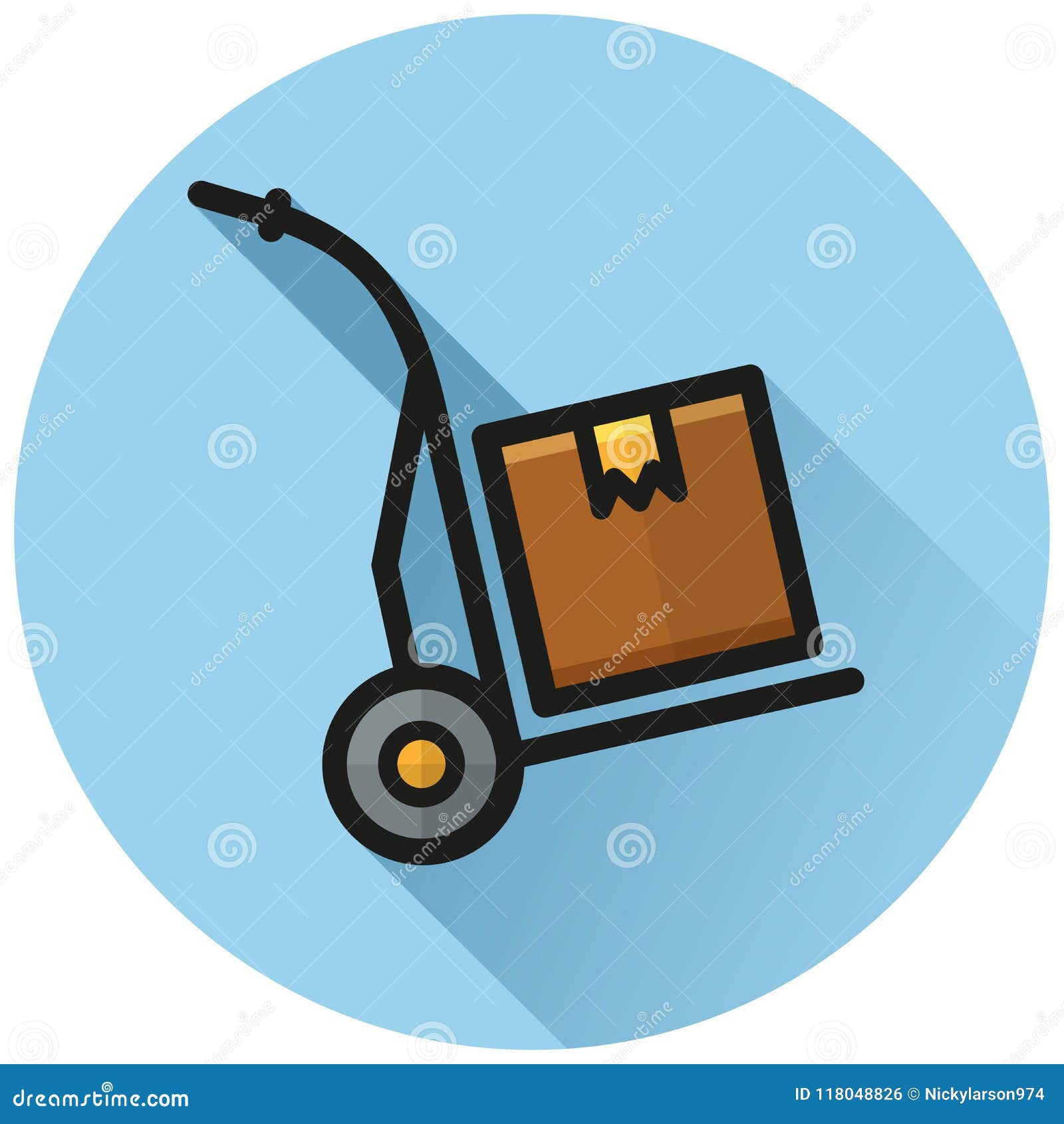 Hand Trolley Circle Blue Icon Stock Vector - Illustration of white ...