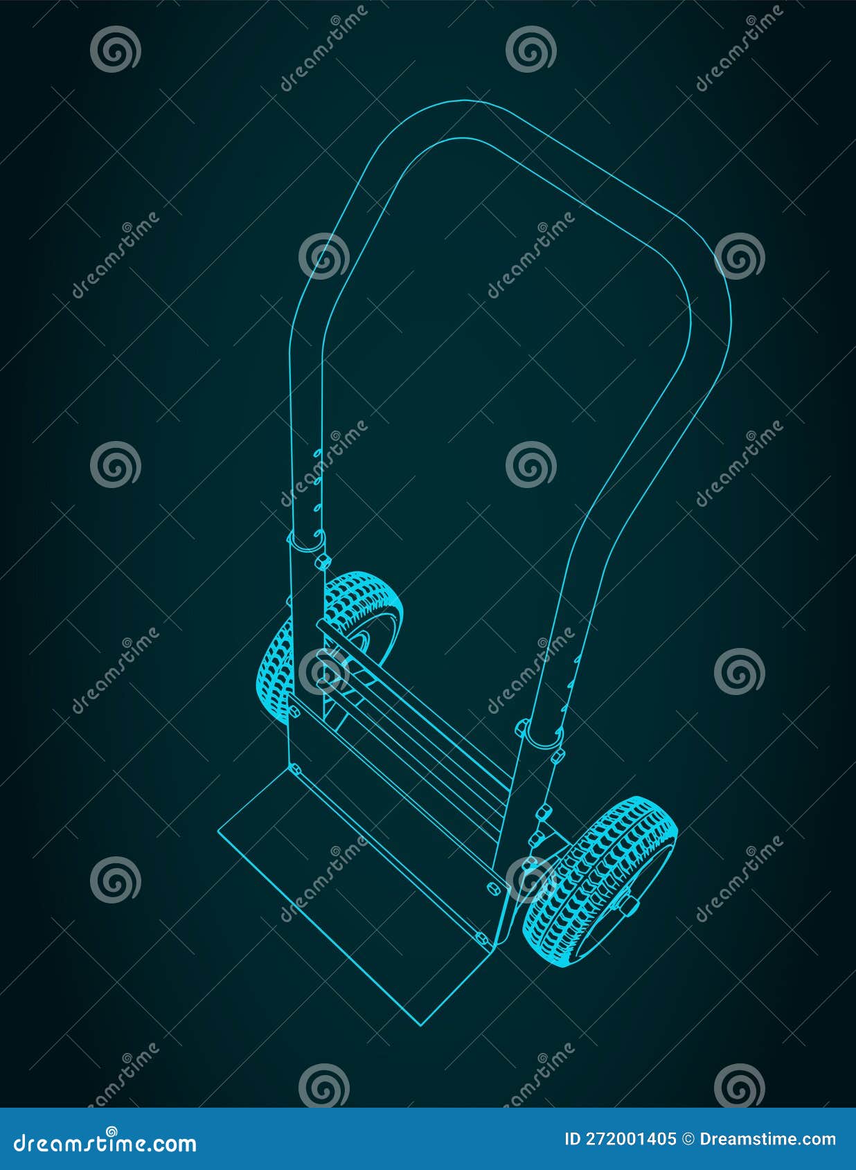 Hand Trolley with Rubber Wheels Stock Vector - Illustration of vehicle ...