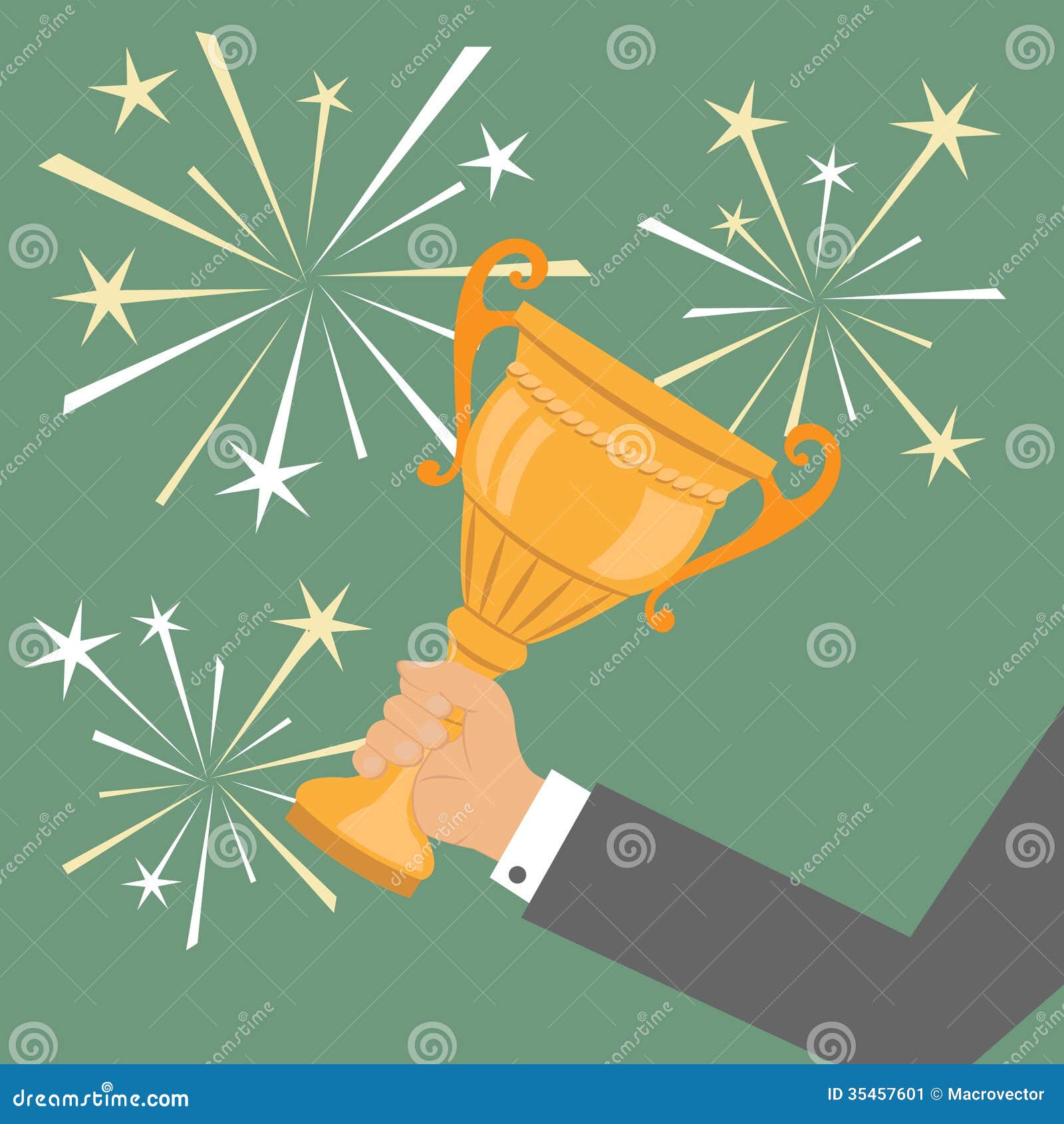 Hand Trophy, Business Symbol Stock Vector - Illustration of award ...