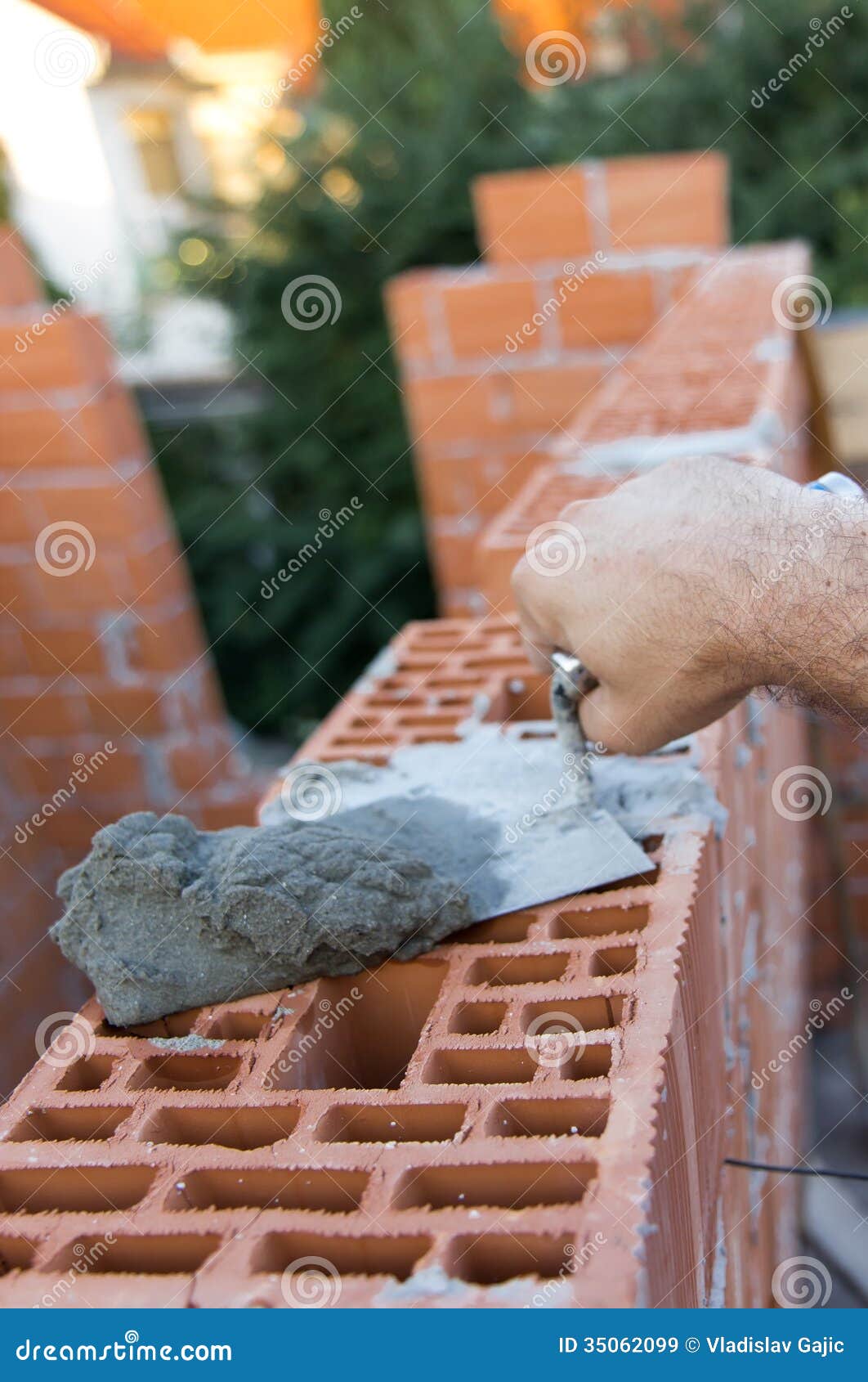 Hand and trowel stock image. Image of outdoors, builder - 35062099